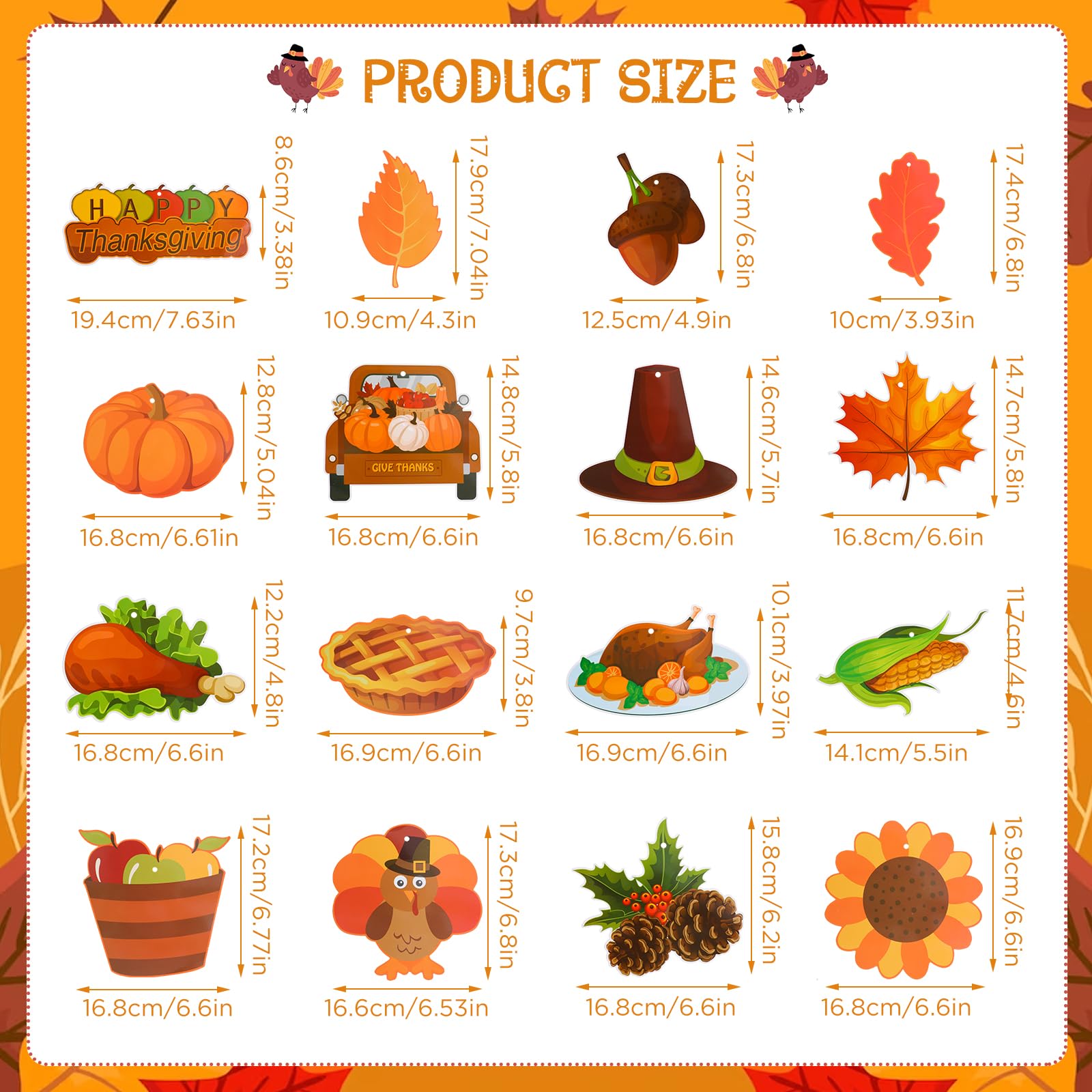 Snapklik.com : Thanksgiving Hanging Decorations, 29 Pieces Pre ...
