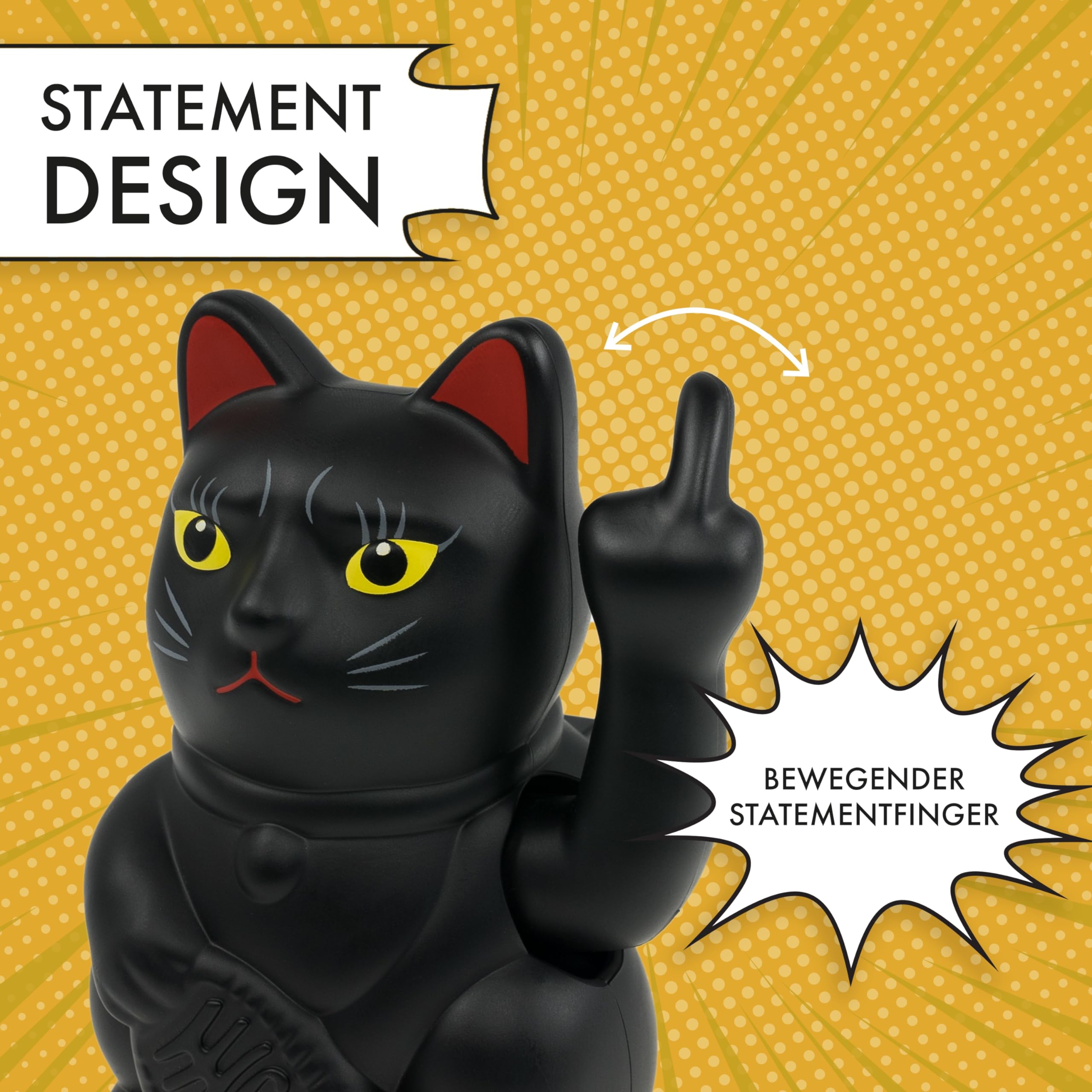 ANGRY CAT Mini Japanese Lucky Cat – Funny Wobble Figure with Stink ...