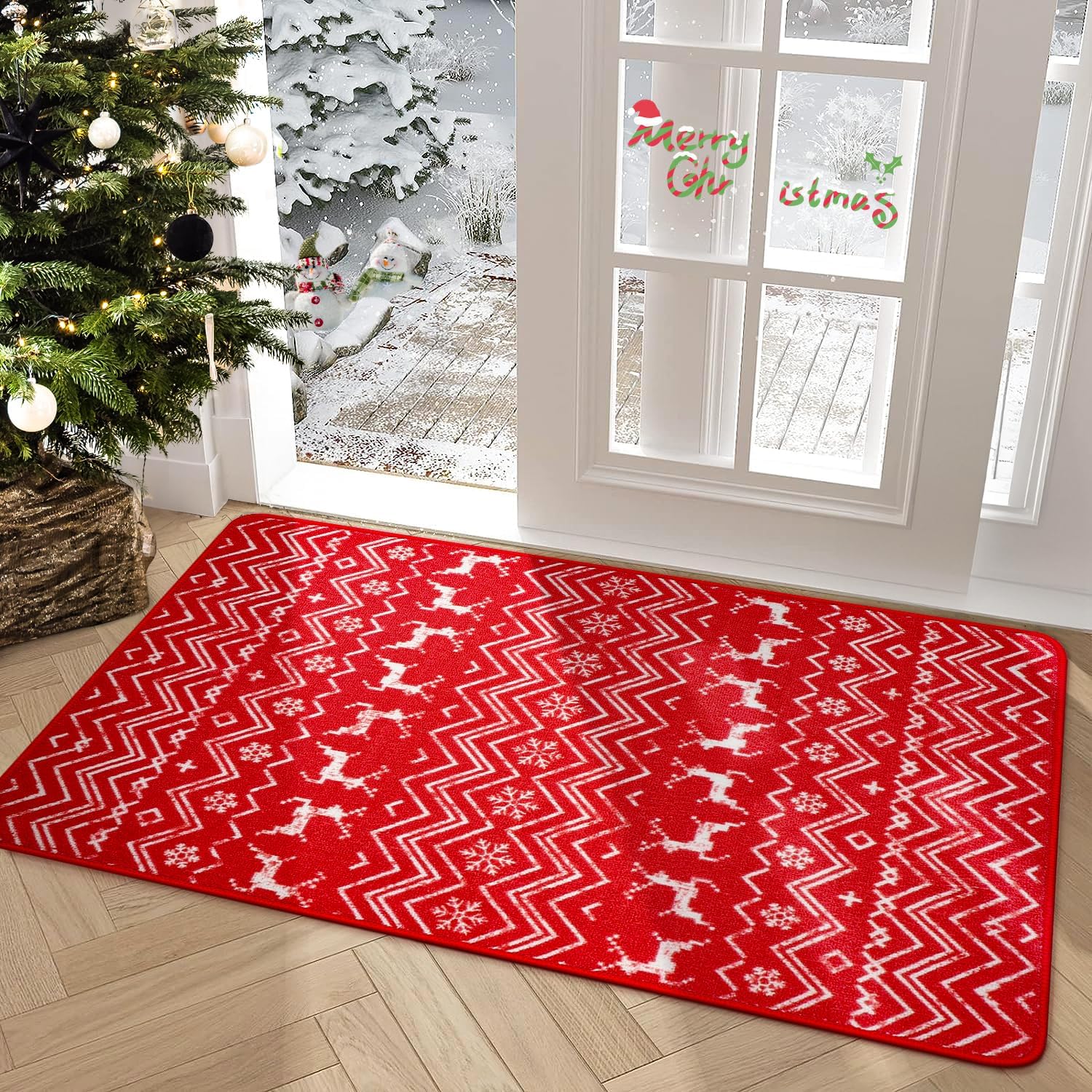 Amazon.com: BEIMO Red Area Rug 2x3 Christmas Rug Entryway Kitchen Rug ...
