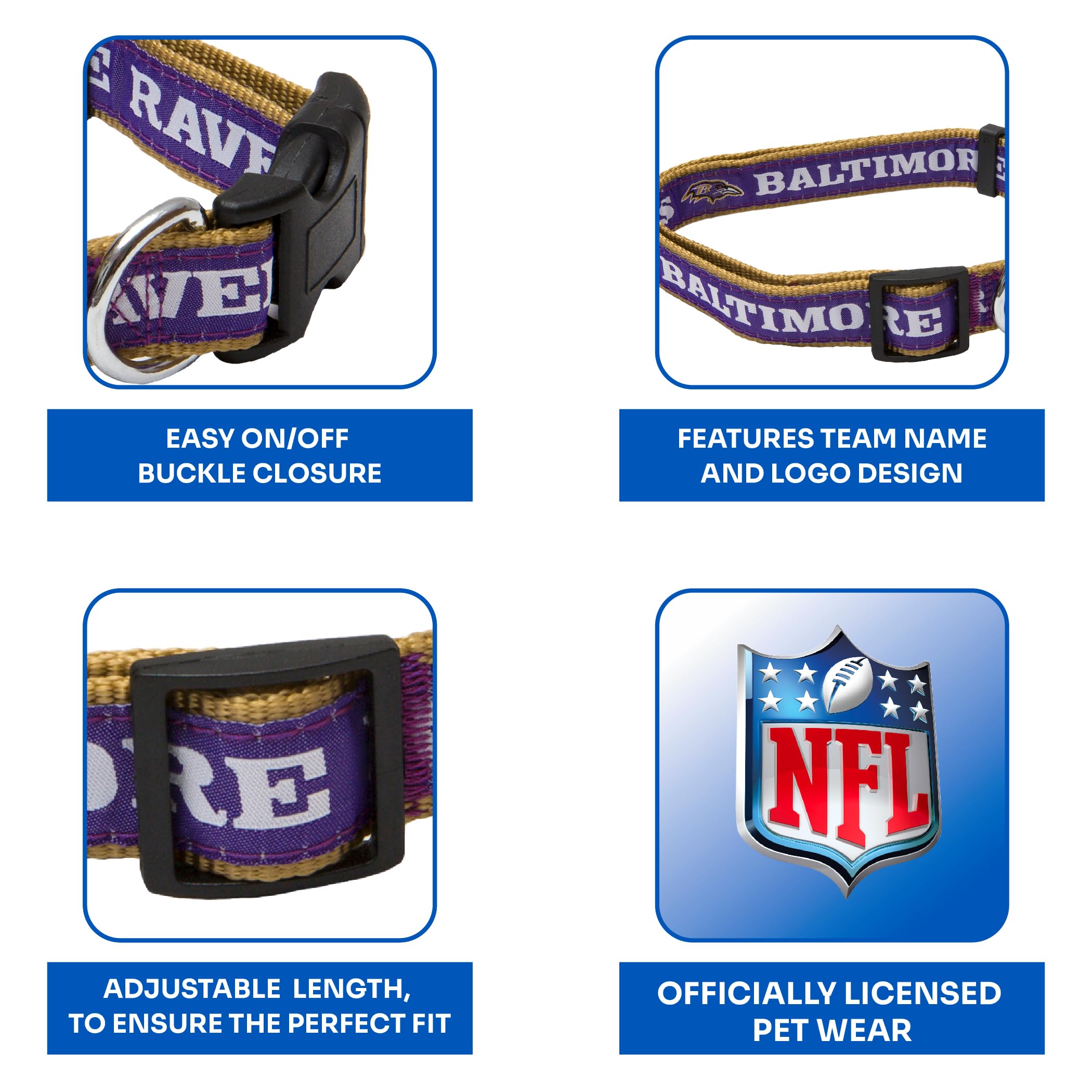 Snapklik.com : Pets First NFL Baltimore Ravens Licensed PET COLLAR