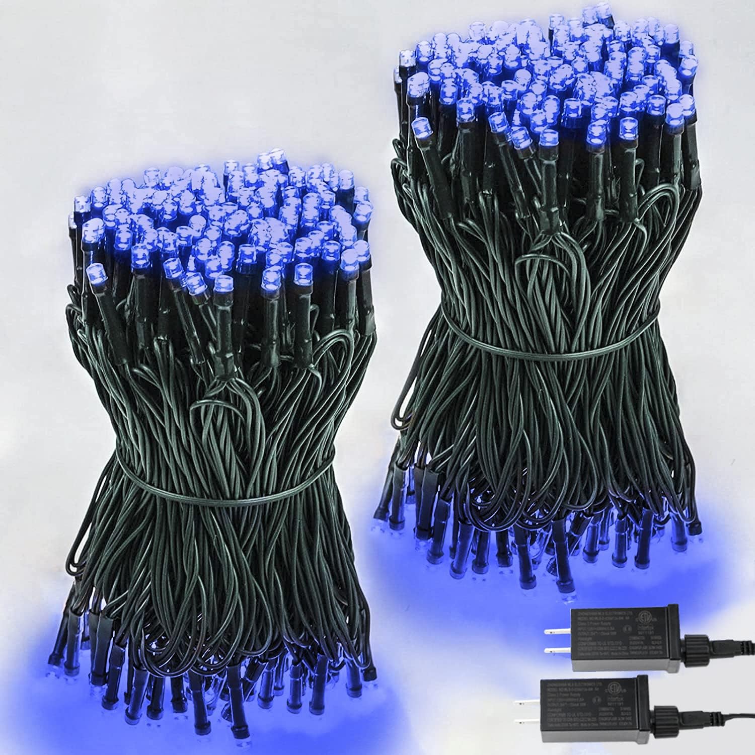 Amazon.com: 2-Pack 66FT 200 LED Blue Christmas Lights for Indoor ...