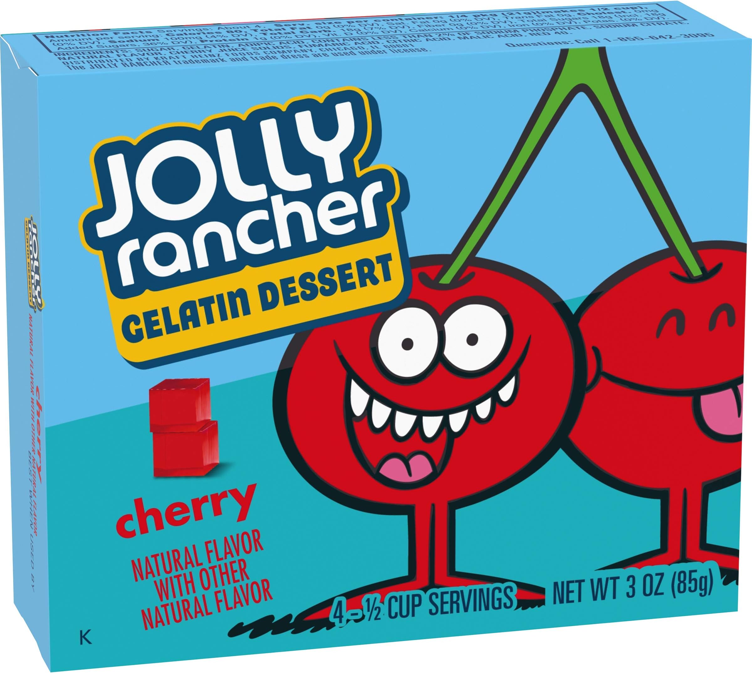 Amazon.com: Jolly Rancher Cherry Gelatin Dessert, 3 oz Box (pack of 2 ...