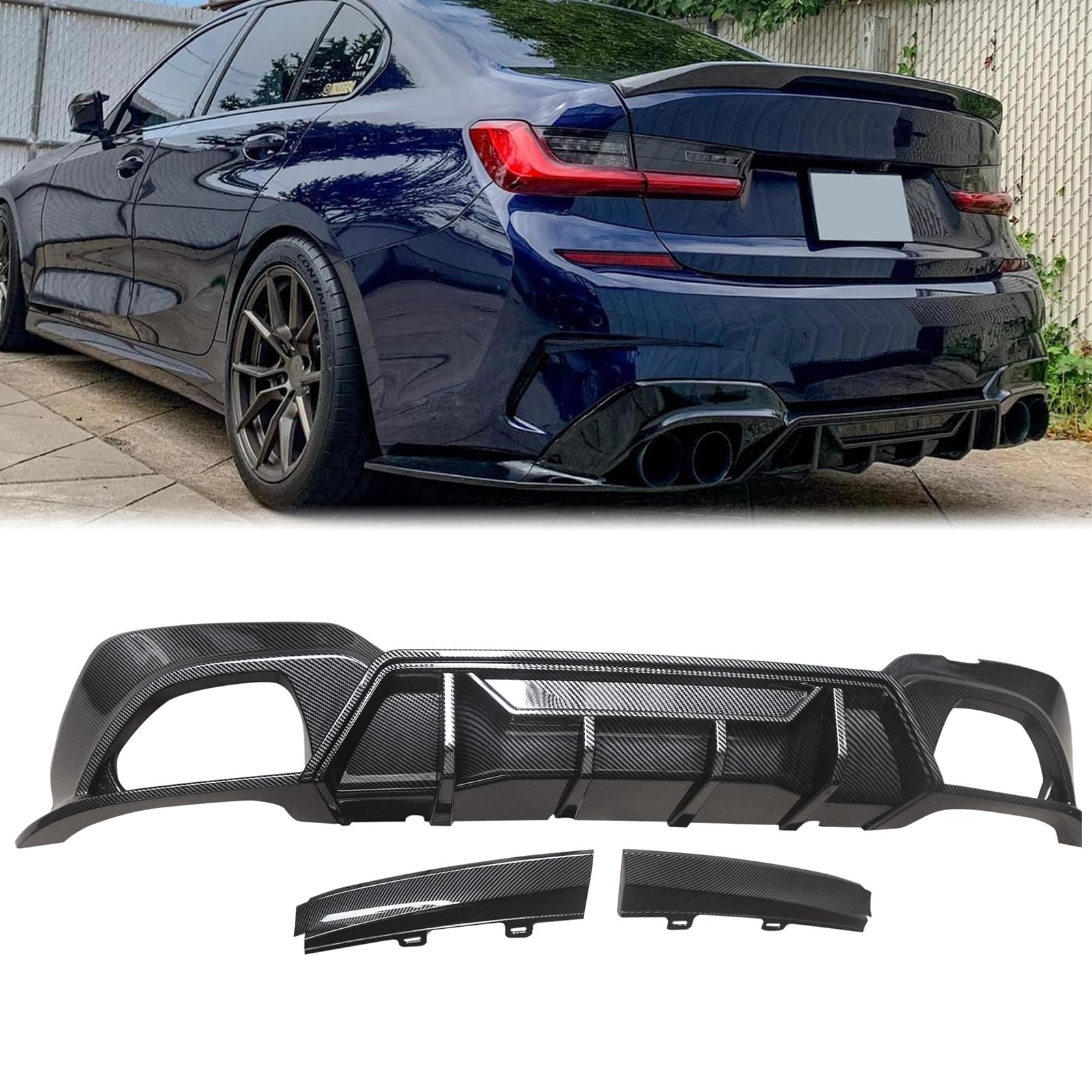 Amazon.com: CHIESMA Rear Diffuser for BMW 3 Series G20 M Sport 330i ...