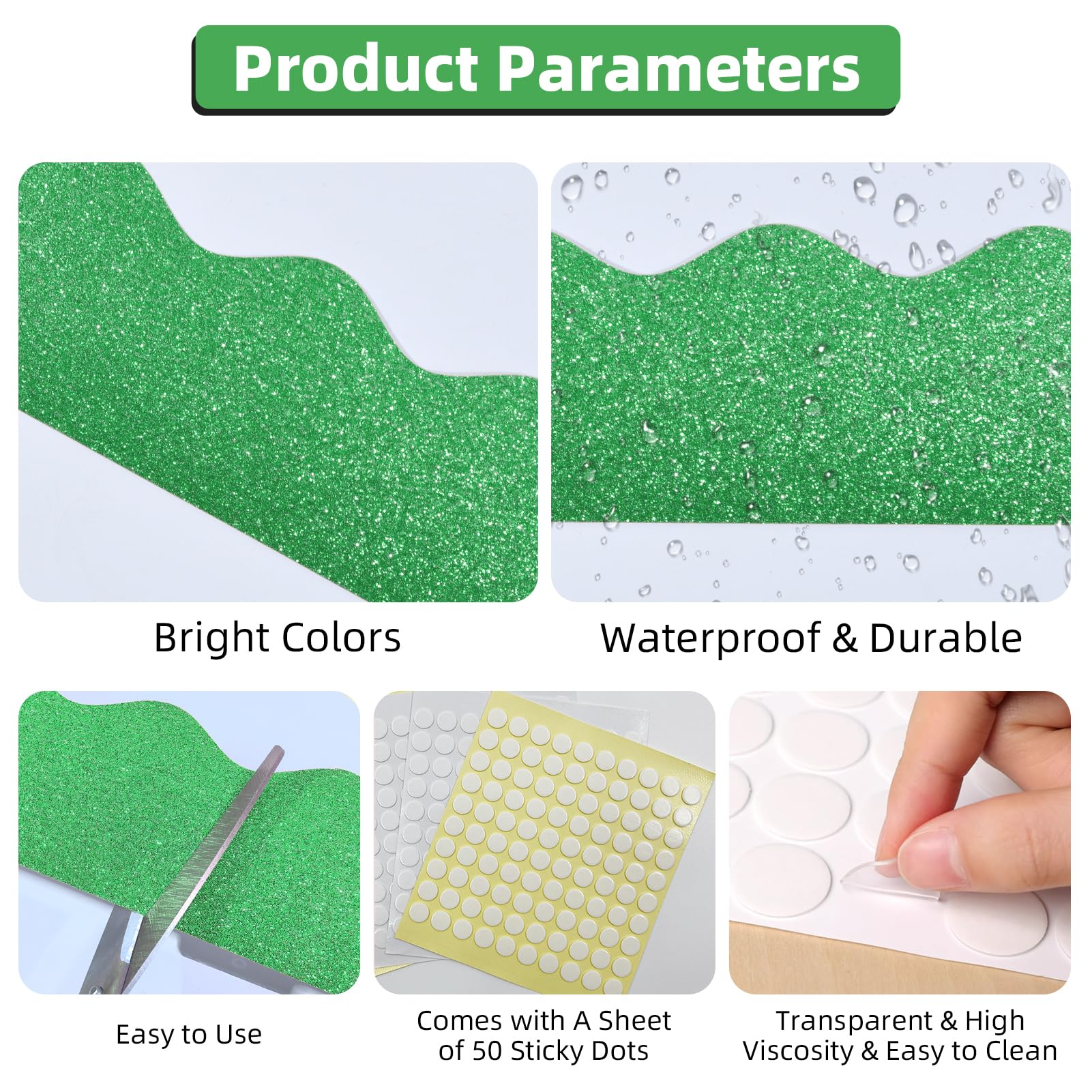 Snapklik.com : 3 Rolls 98.4 Ft Glitter Bulletin Board Borders Set ...