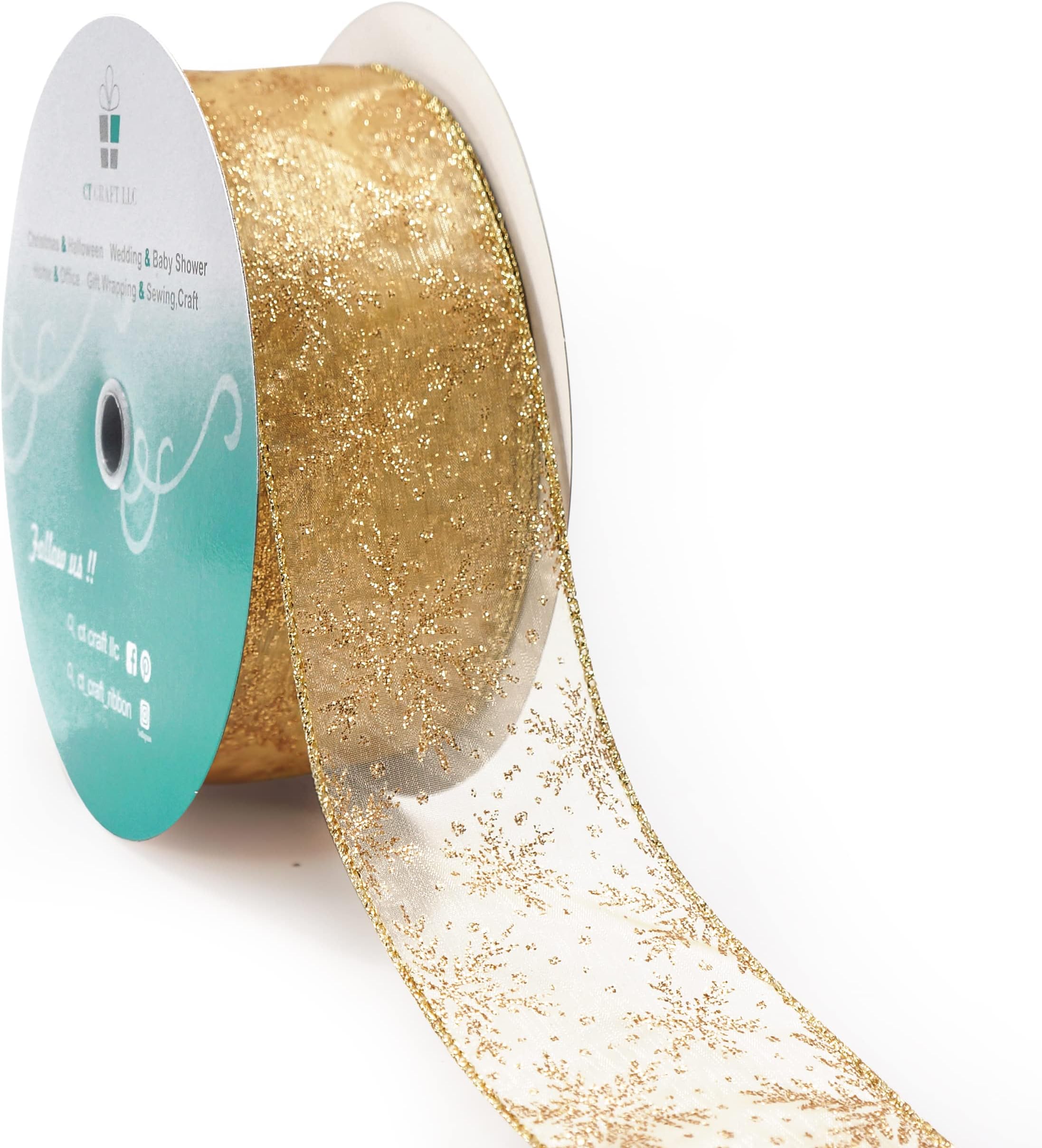 Amazon.com: Morex Ribbon Glitter Dots Wired Sheer Glitter Ribbon, 2-1/2 ...