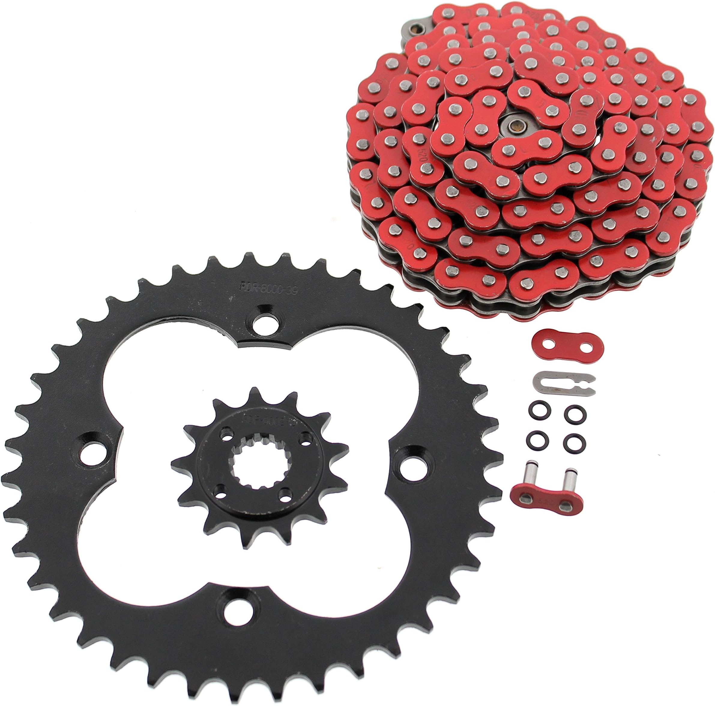 Amazon.com: Red O-Ring Chain & Black Sprockets fit Honda 400EX TRX400EX ...