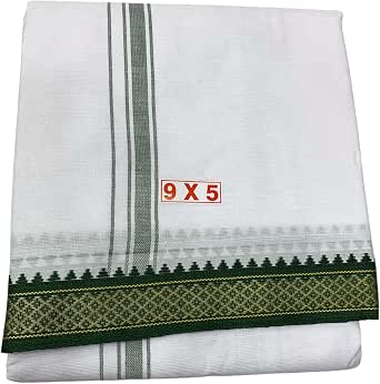 Rameshwaram Fabrics Unstitched Pure Cotton Dhoti for Men - 9/5, Color ...