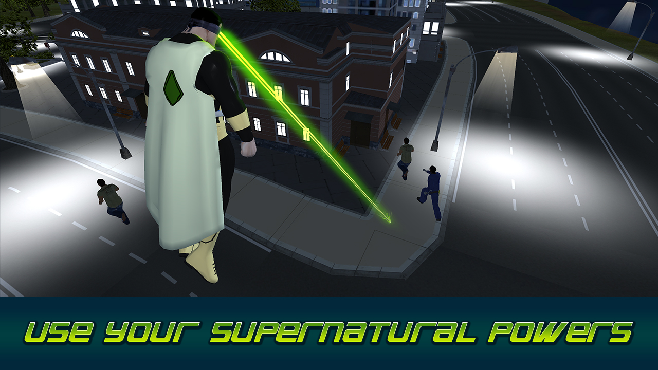 Flying Eye Laser Superhero: Night City Crime Fighting Alien Legend ...