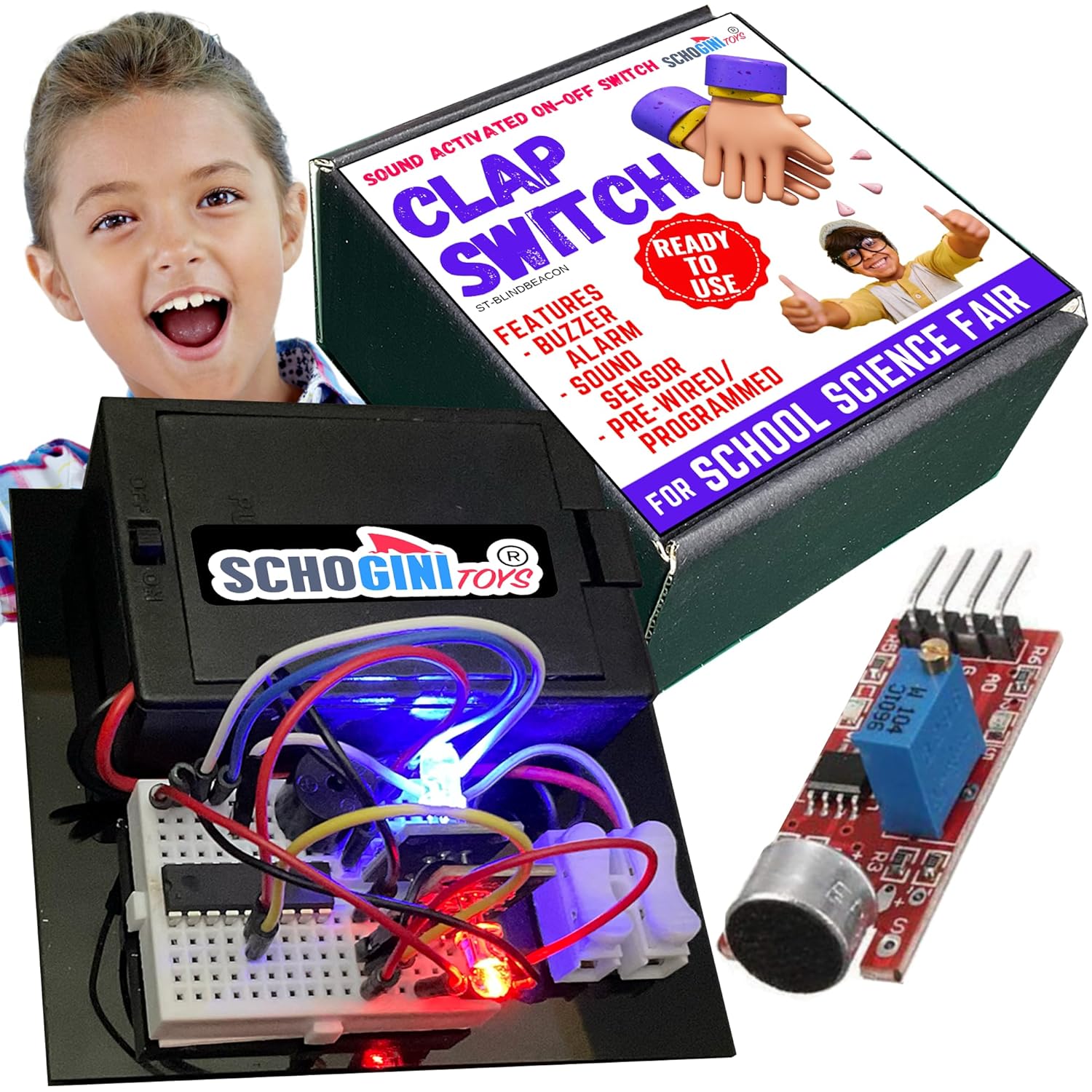 Buy Schogini Toys Clap Switch DIY Kit - Interactive Electric Circuit Project for School Science ...