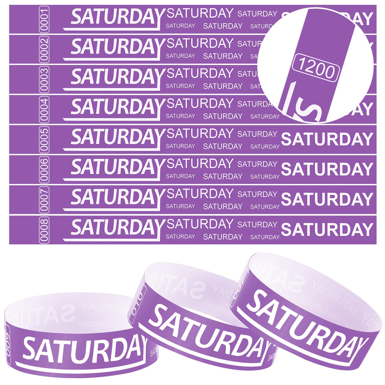 Amazon.com : Henoyso 1200 Pcs Paper Wristbands Event Wristbands ...