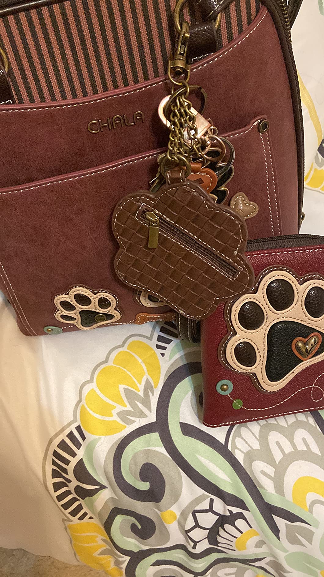 $11/mo - Finance CHALA Convertible Backpack Purse - Pawprint - Burgundy ...