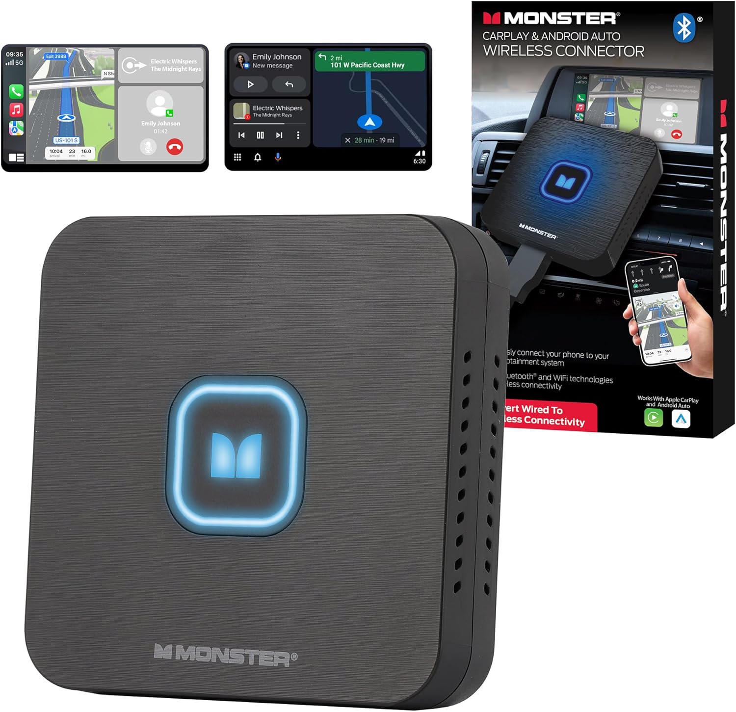 Amazon.com: Monster Wireless CarPlay Adapter Compatible with Apple ...