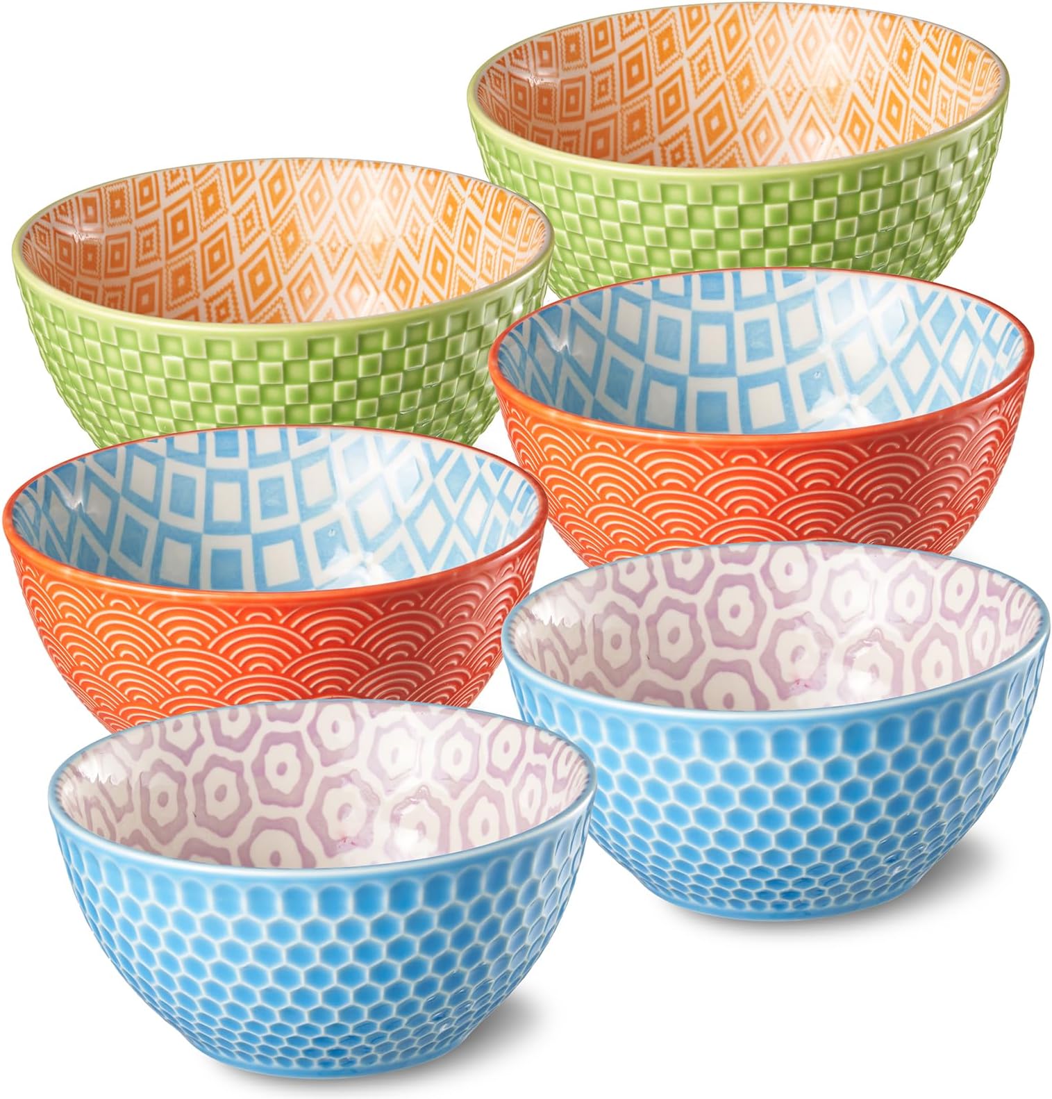 Amazon.com: Signature Housewares Pad Print Set of 4 Assorted Bowls 6 ...