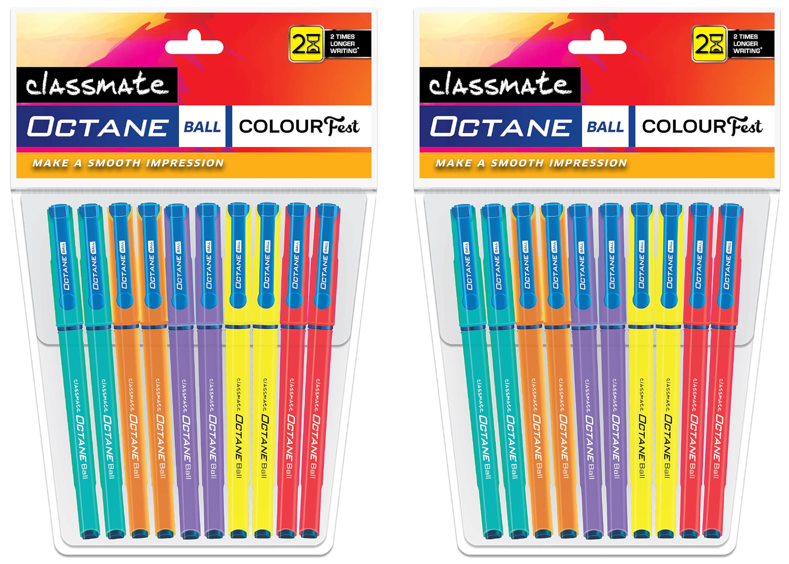 Classmate Octane Colour Fest- Blue Ball Pens (Pack of 20) | Smooth ...