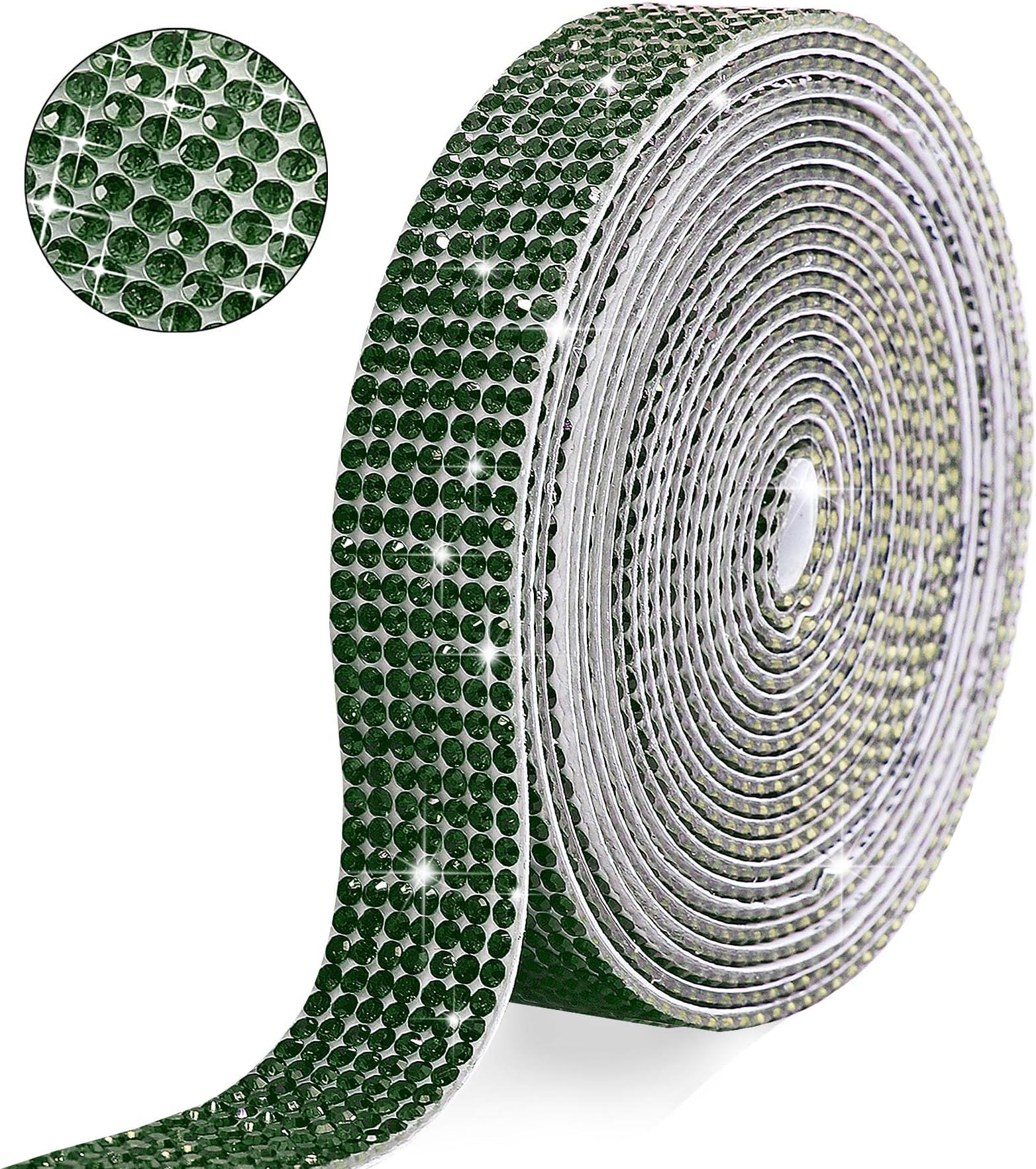 Amazon.com: LOLASATURDAYS-Green Rhinestone Ribbon, 30FT Bling wrap ...