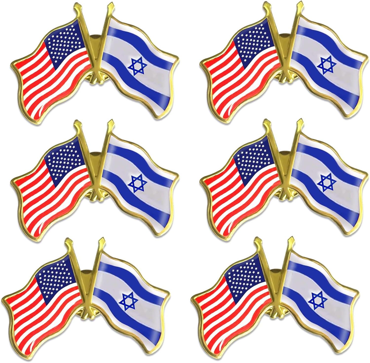 Amazon.com: 100 Pack American US Israel Friendship Flag Pins Bulk - 1.5' Patriotic USA Support ...