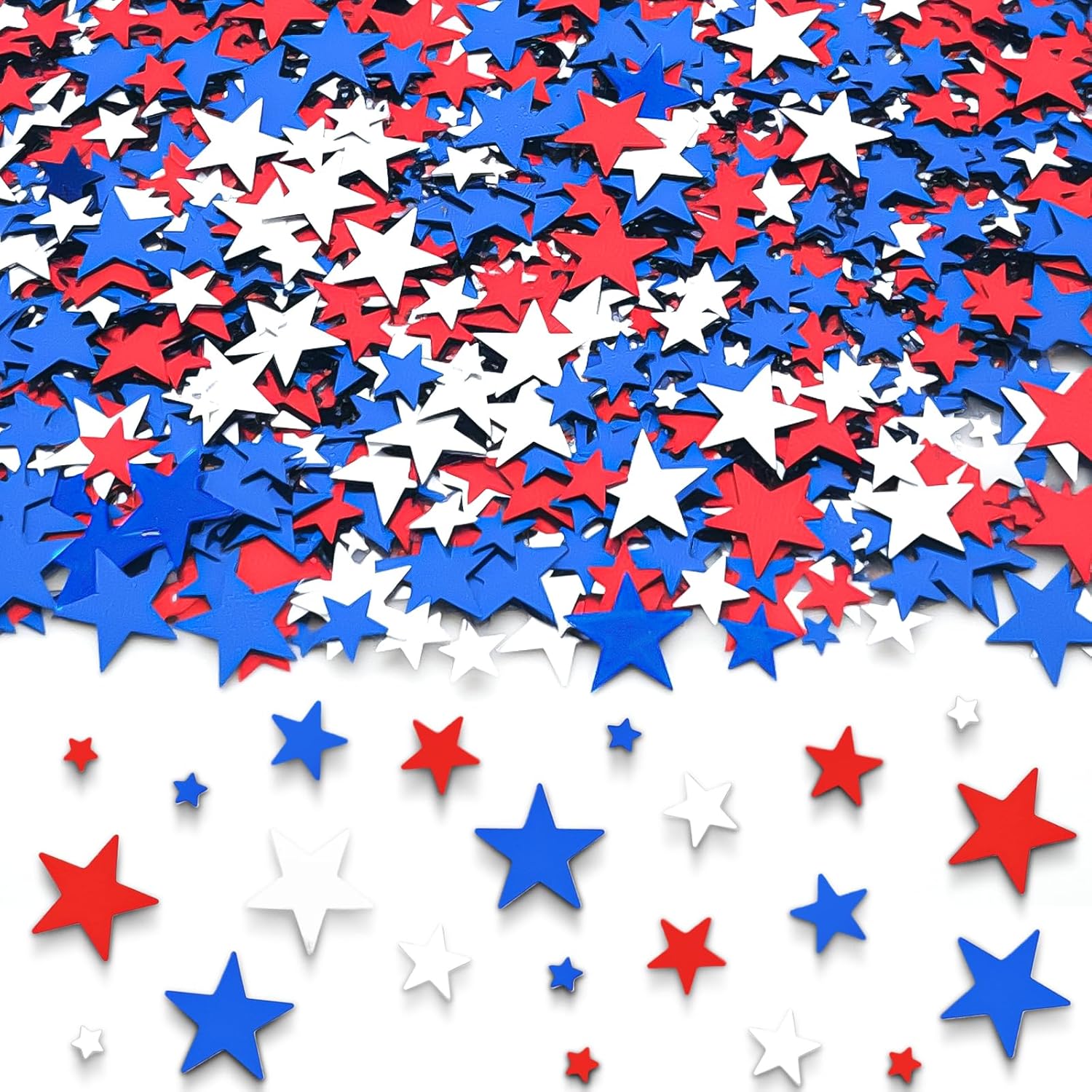 Amazon.com: 60g/2.1oz Patriotic Star Confetti - Bulk Red, White, and ...