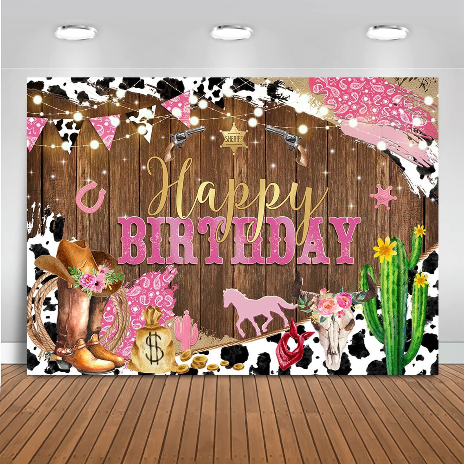 Amazon.com : Western Cowgirl Banner Cowgirl Party Decoration Backdrop ...