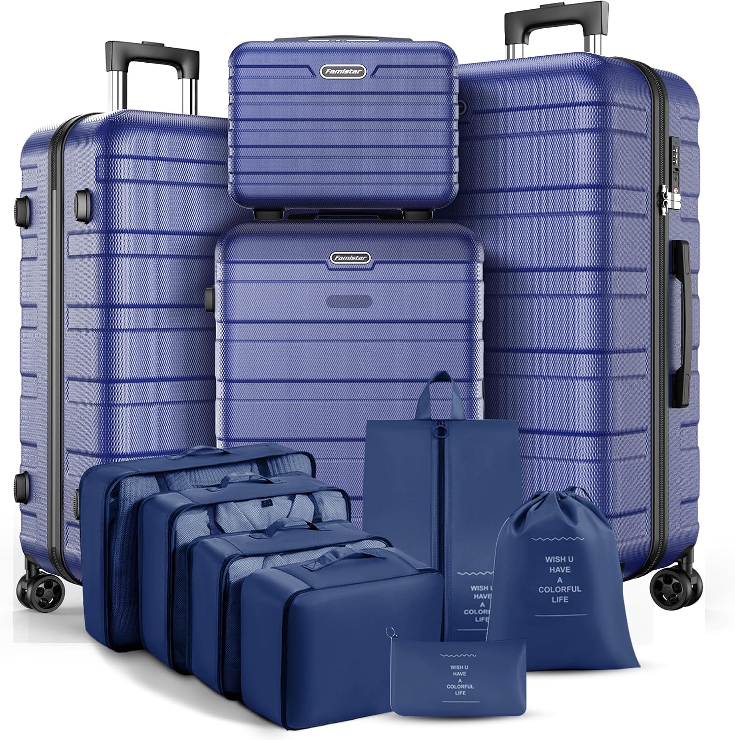 Amazon.com | Hardside Luggage Suitcase 11 Piece Set with 360° Double ...
