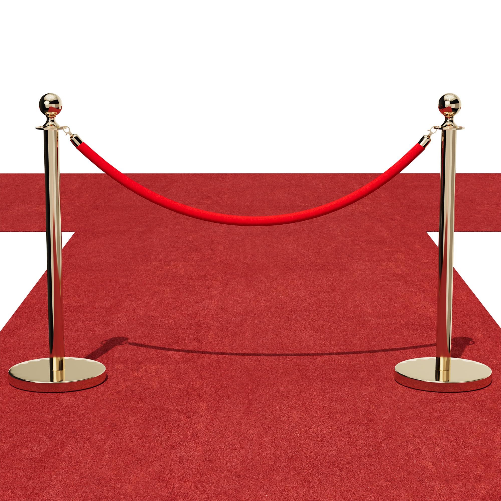 Stanchion Posts Stainless Steel With Red Velvet Rope - 2 Posts & 5ft ...