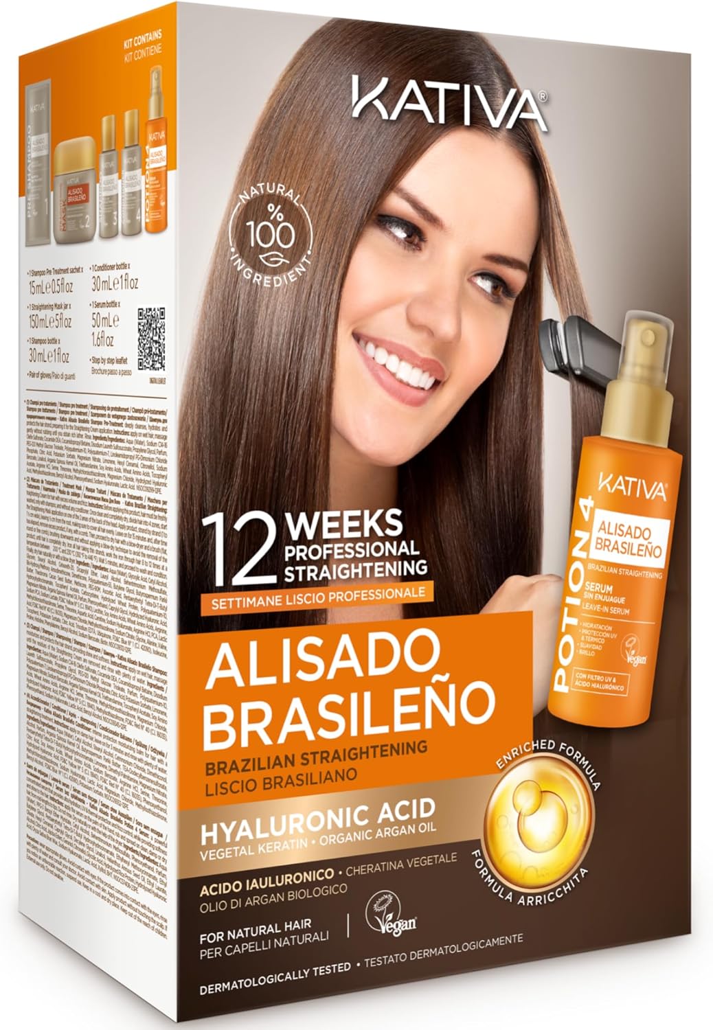 Kativa Premium Brazilian Straightening Kit - New Formula with ...