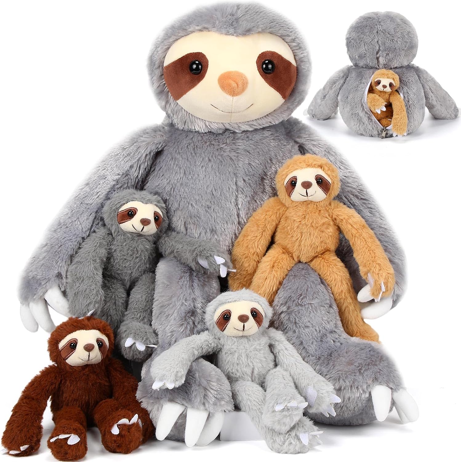 Amazon.com: Libima 5 Pcs Plush Sloth Animals 22.4 Inch Giant Stuffed ...