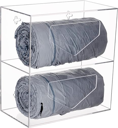 Amazon.com: Aphbrada Trash Bag Dispenser with 2 Compartment, Wall ...