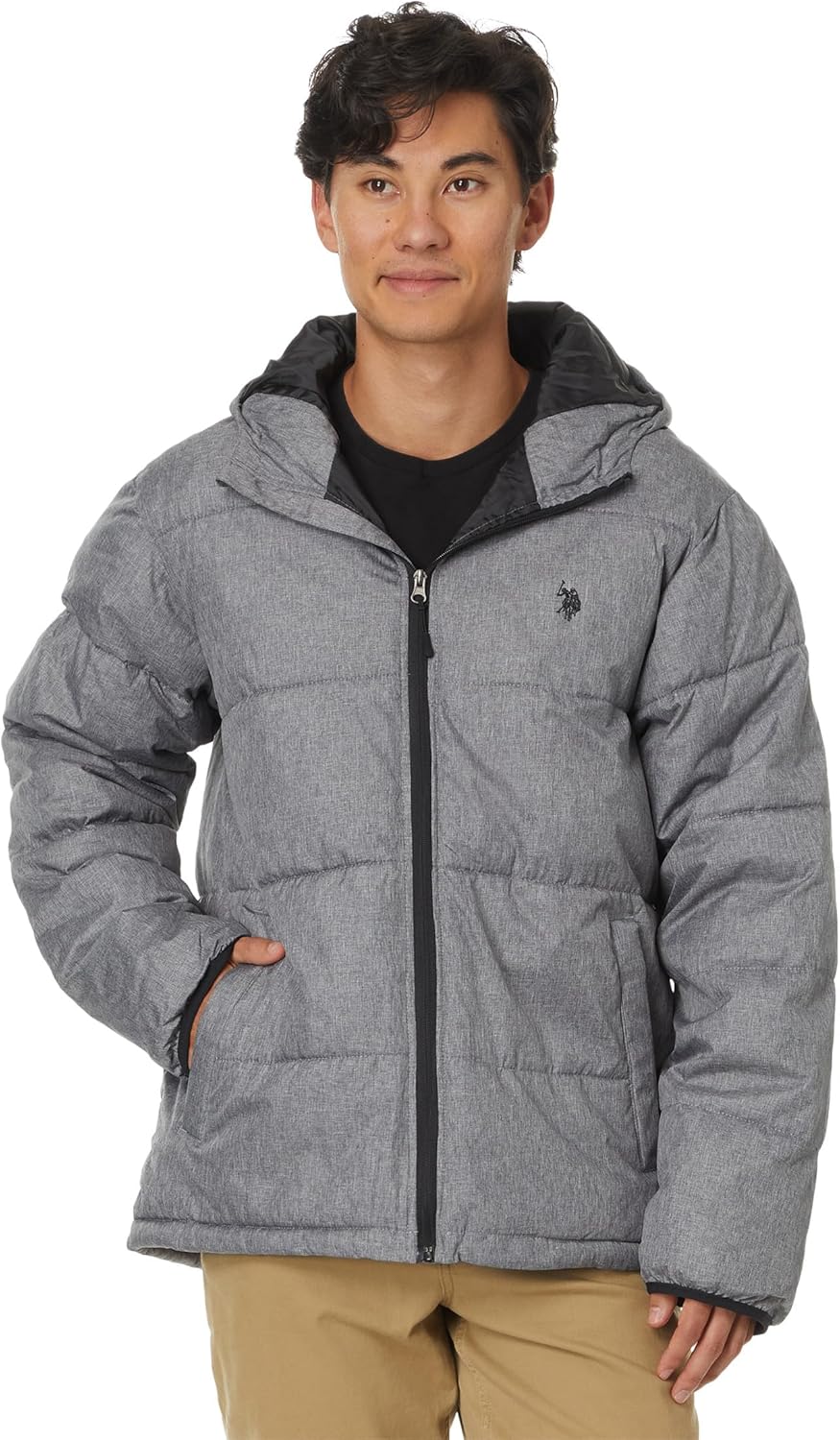U.S. Polo Assn. Men's Heathered Moderate Puffer at Amazon Men’s ...