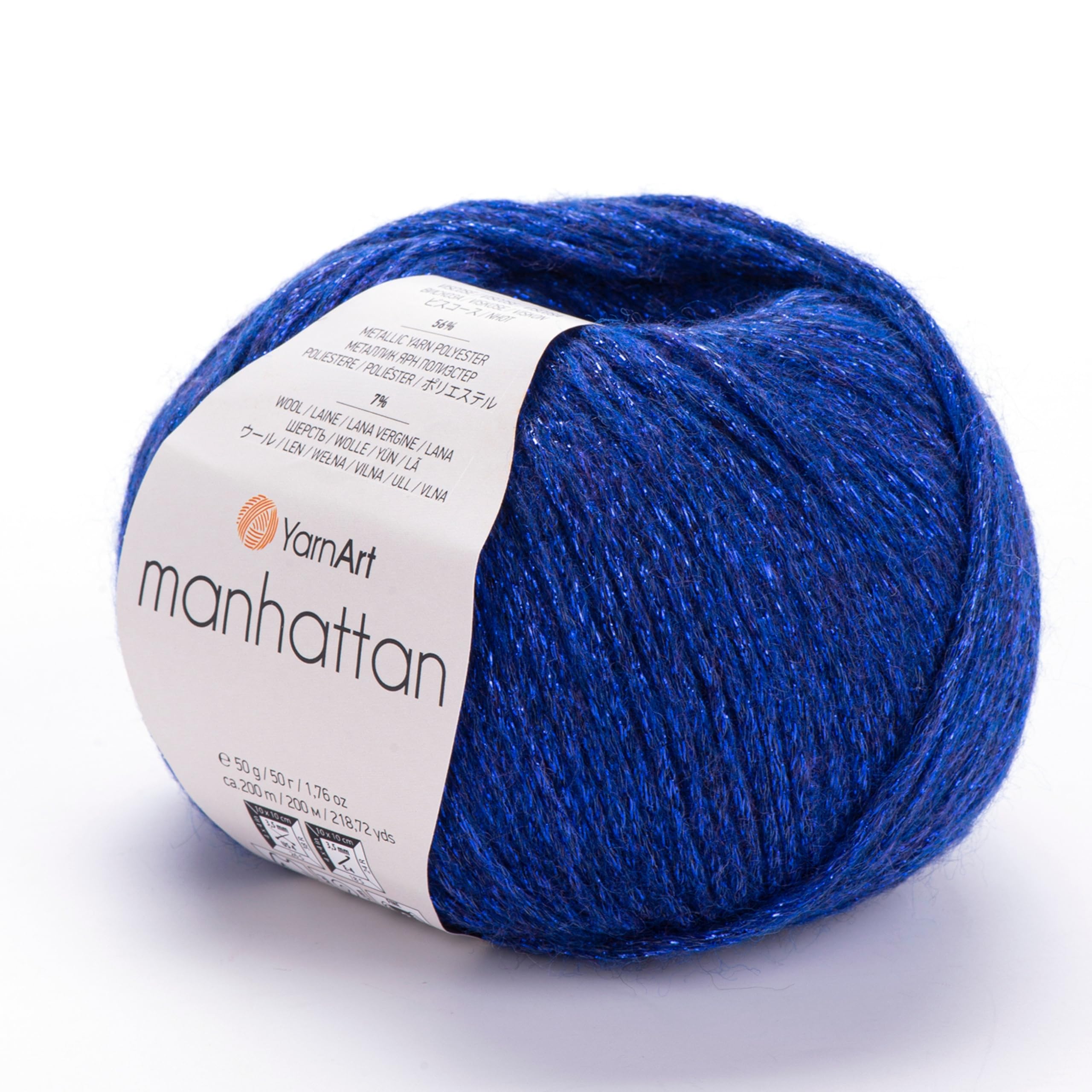 Amazon.com: YARNART Manhattan - Glittery Knitting Yarn, Sparkle Yarn ...