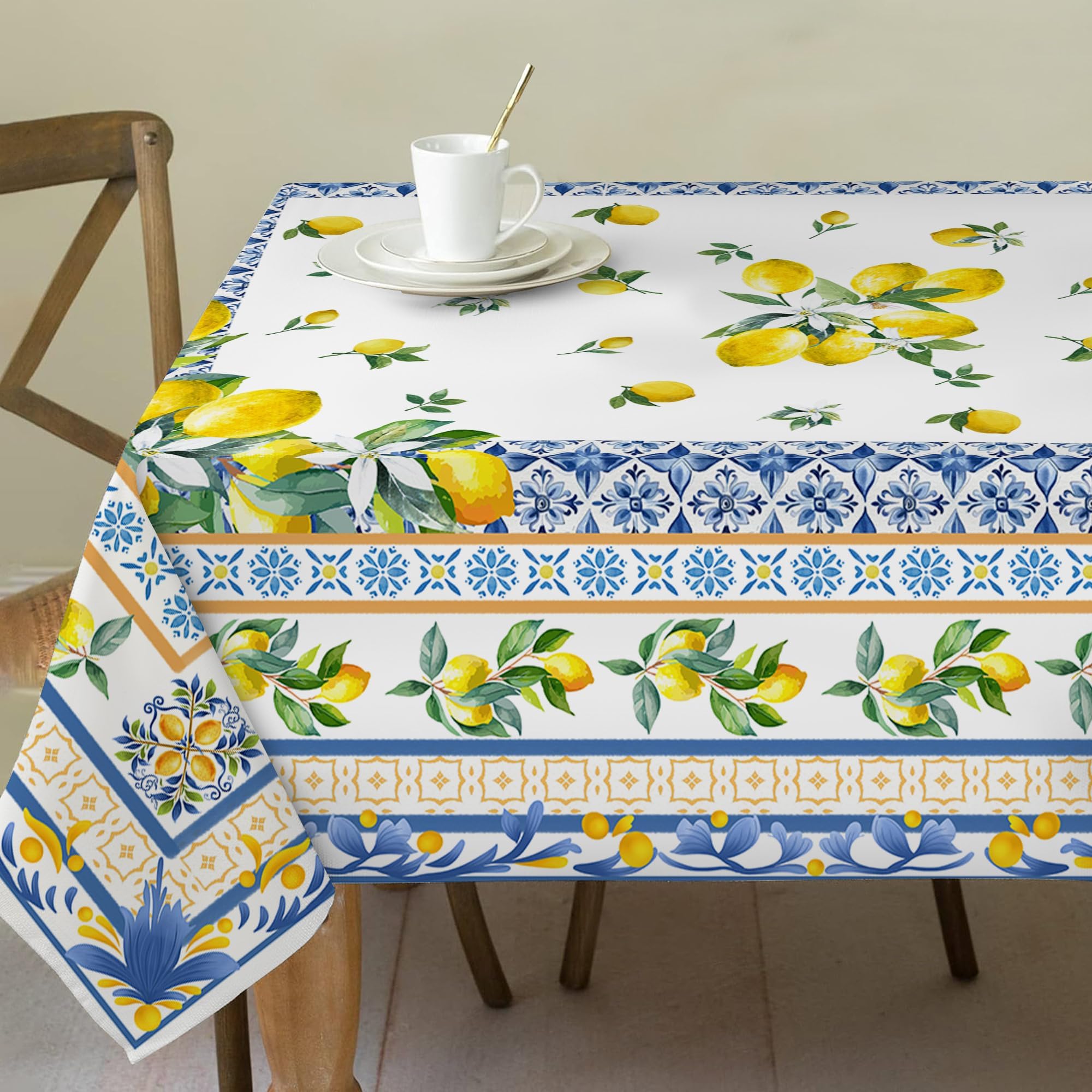 Amazon.com: 3 Pcs Capri Lemon Tablecloths, Disposable Rectangle Blue ...