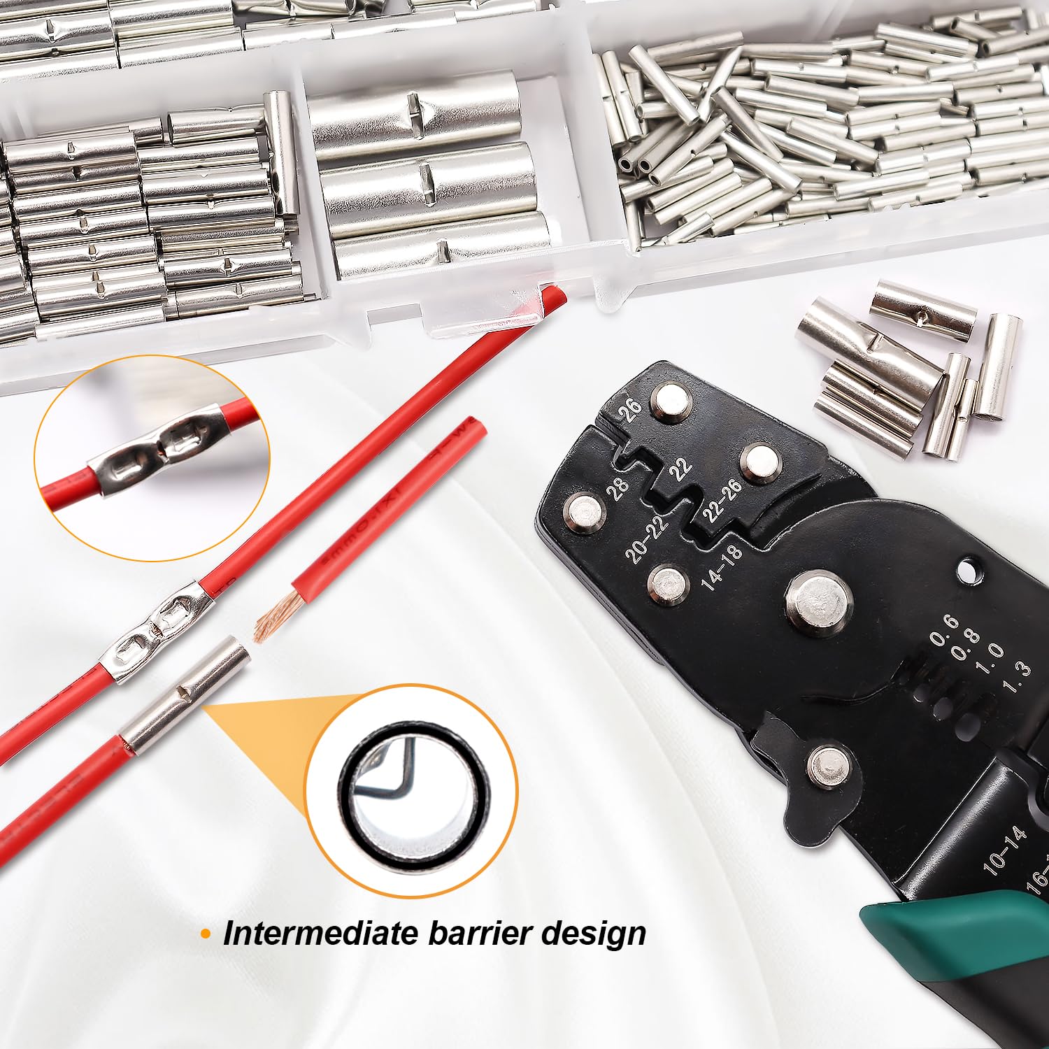 Snapklik.com : Mankk 503PCS Non Insulated Butt Connectors Kit 26-6 ...