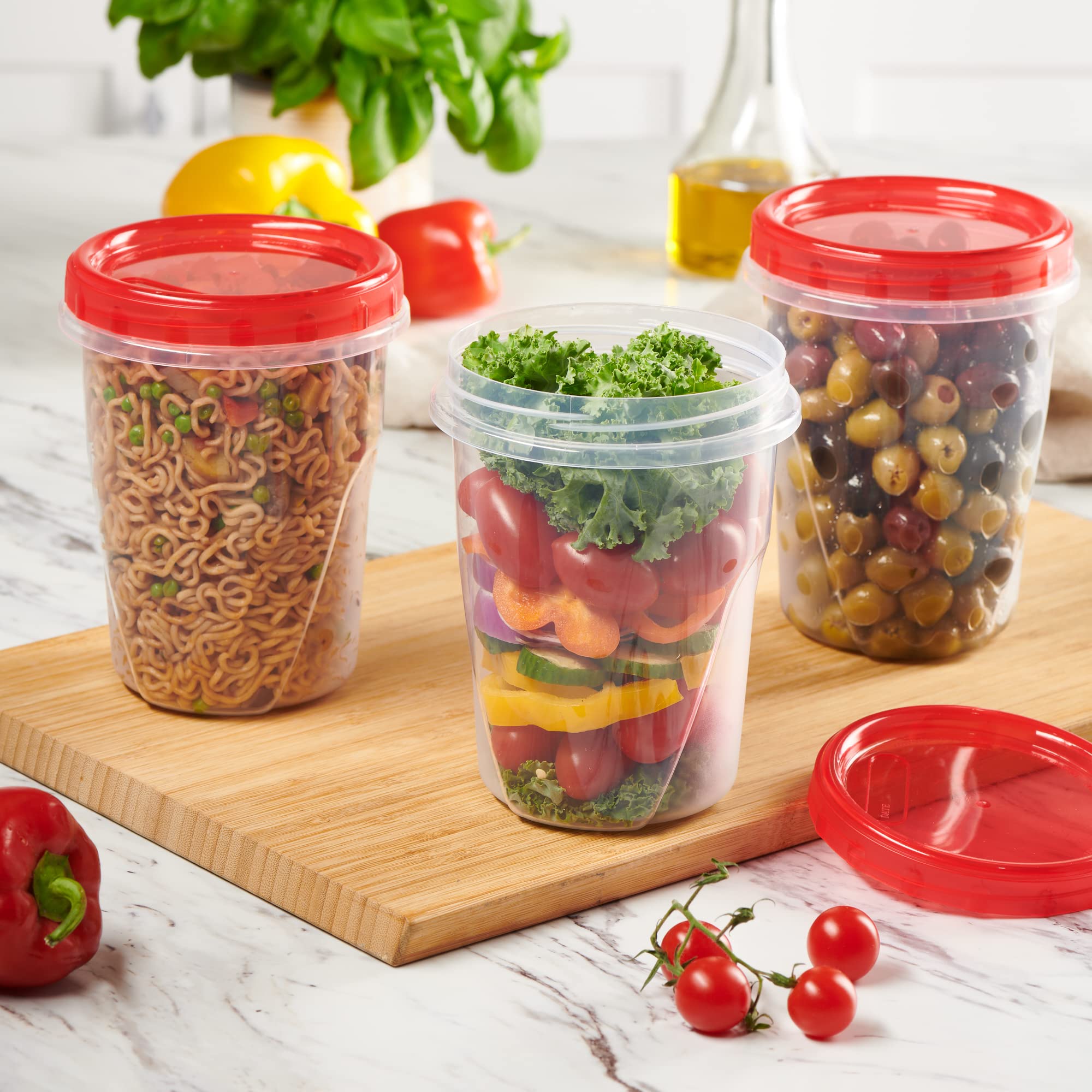 Snapklik.com : PLASTICPRO 6 Pack Twist Cap Food Storage Containers