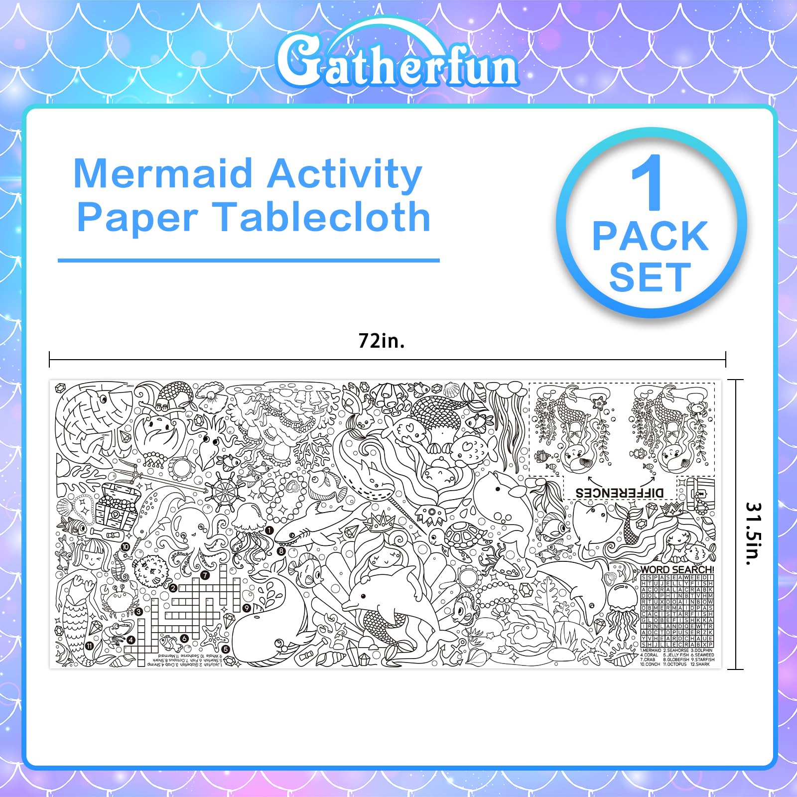Snapklik.com : Mermaid Party Giant Coloring Poster - 315X 72 Inches ...