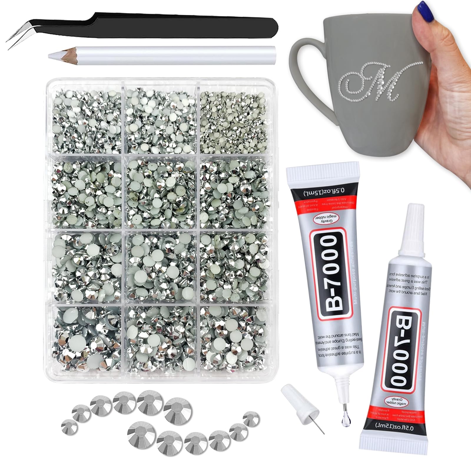 Amazon.com: Bling Rhinestones Glue Kit for Crafts: B7000 Clear Glue ...