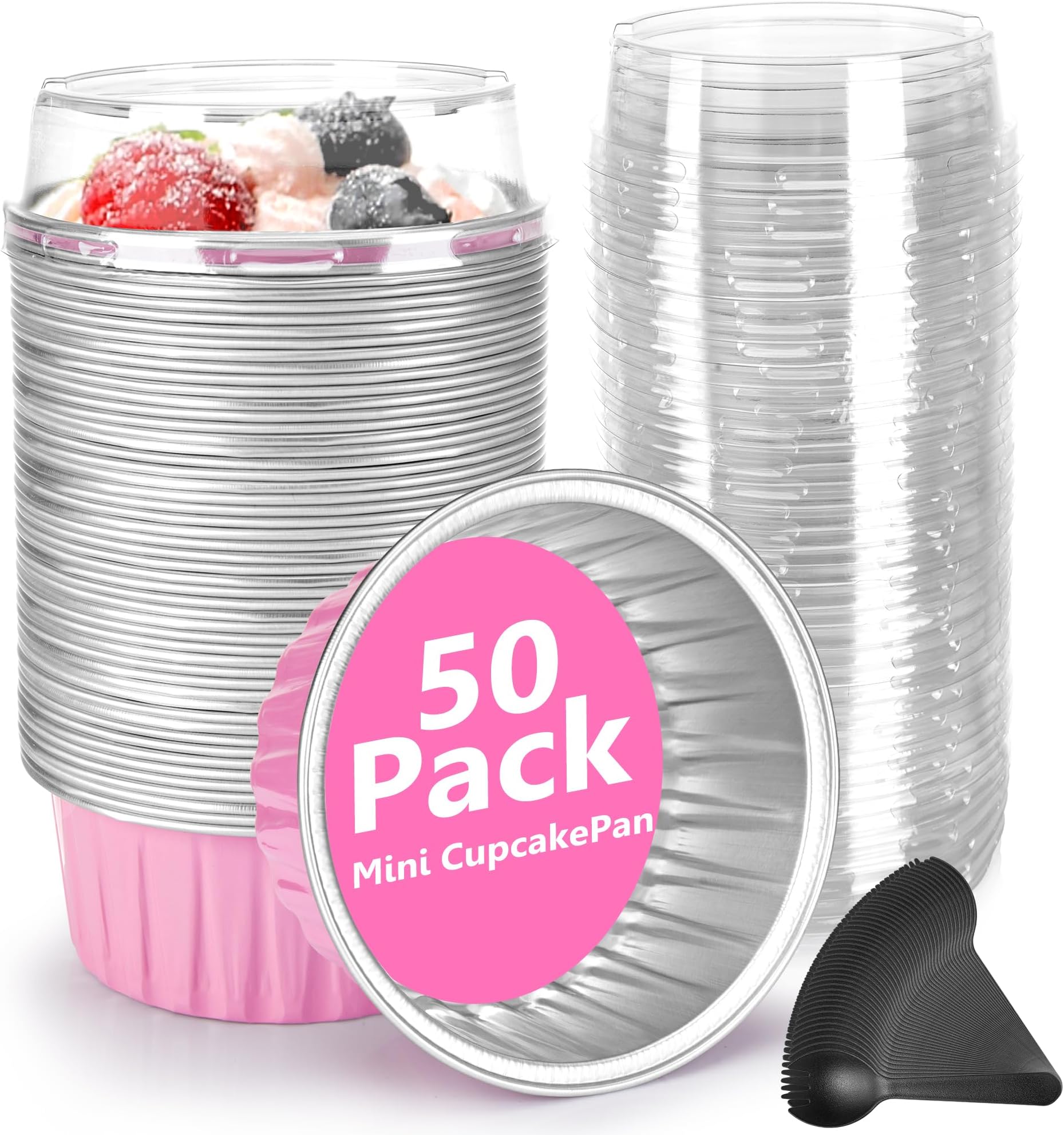 Amazon.com: Disposable Ramekins 50 Packs with Lids and Spoons,Mini Cake ...