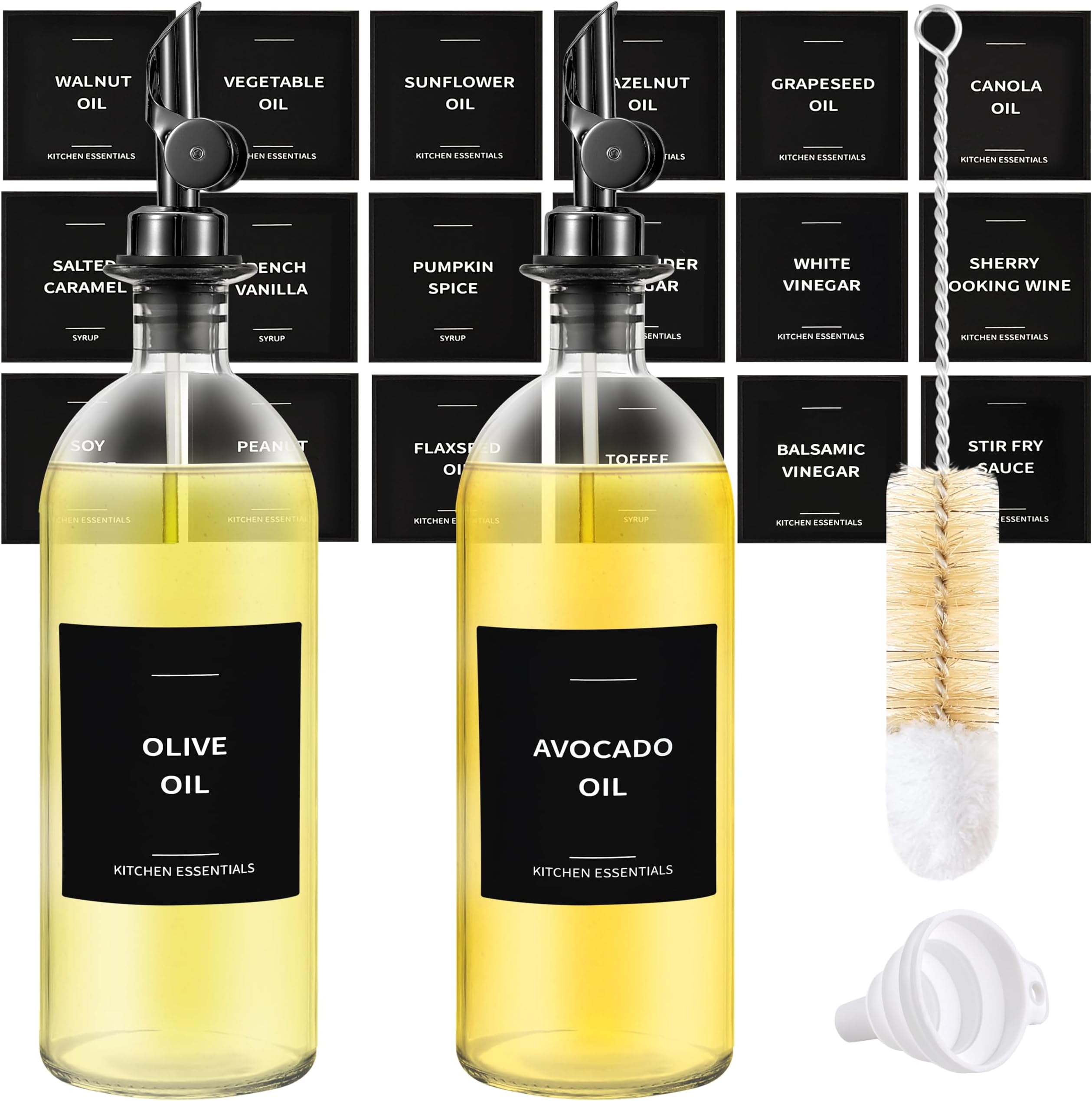 Amazon.com: HOMCDALY Olive Oil Dispenser for Kitchen, Glass Olive Oil ...