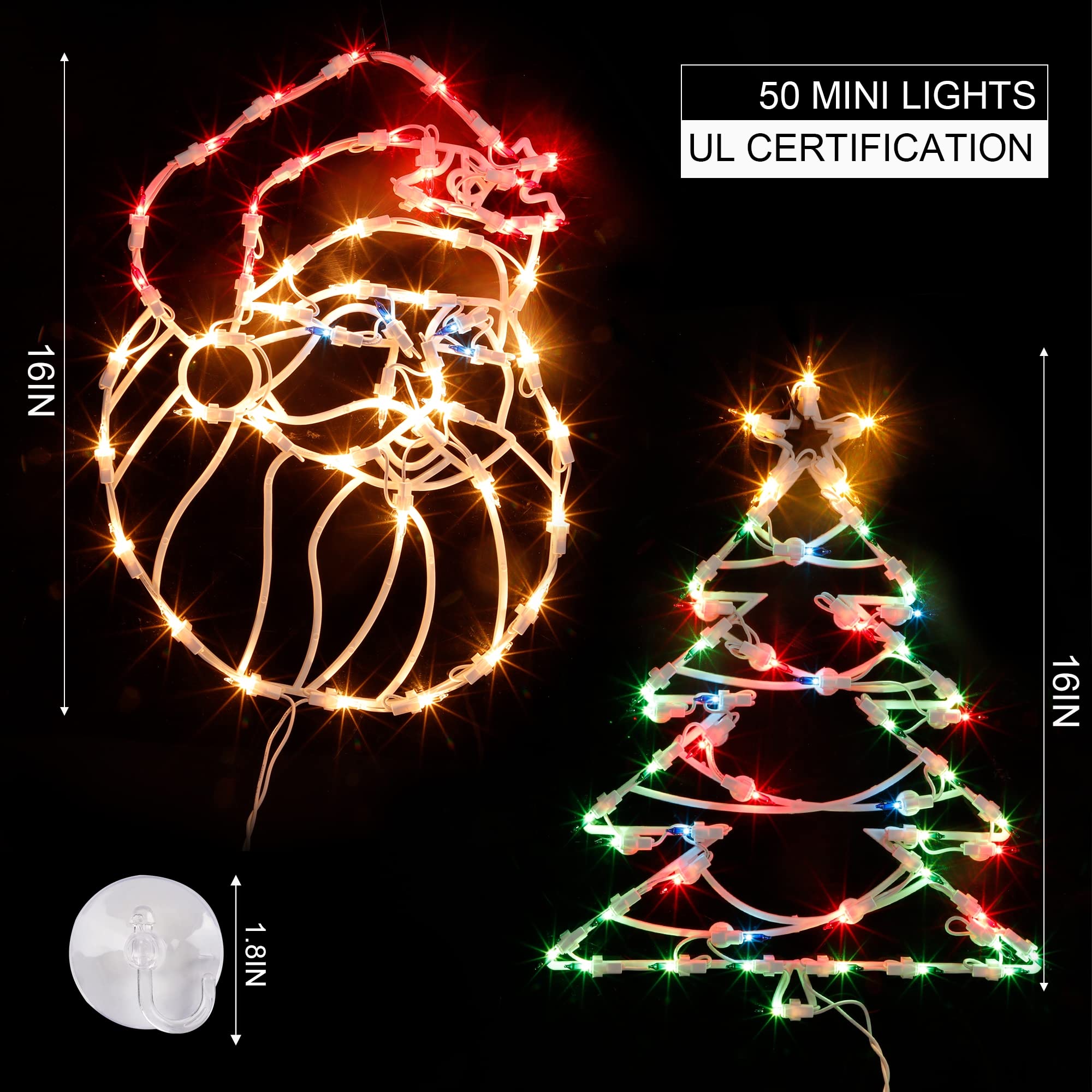 Lighted Silhouette Decorations For Windows Northlight Lighted Santa