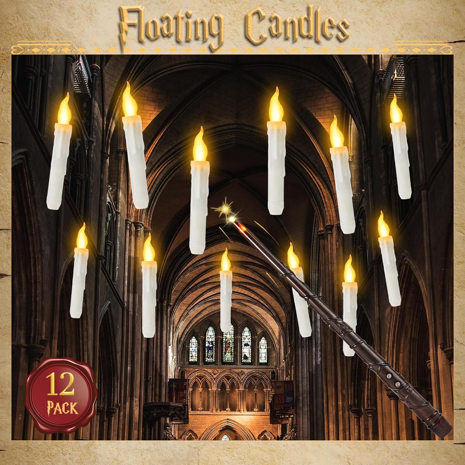 Amazon.com: Halloween Decorations, Floating Candles with Wand, 12 PCS ...