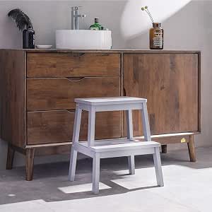 Amazon.com: Kakouvik 20 inch Kitchen Step Stool Office Solid Wood Step ...