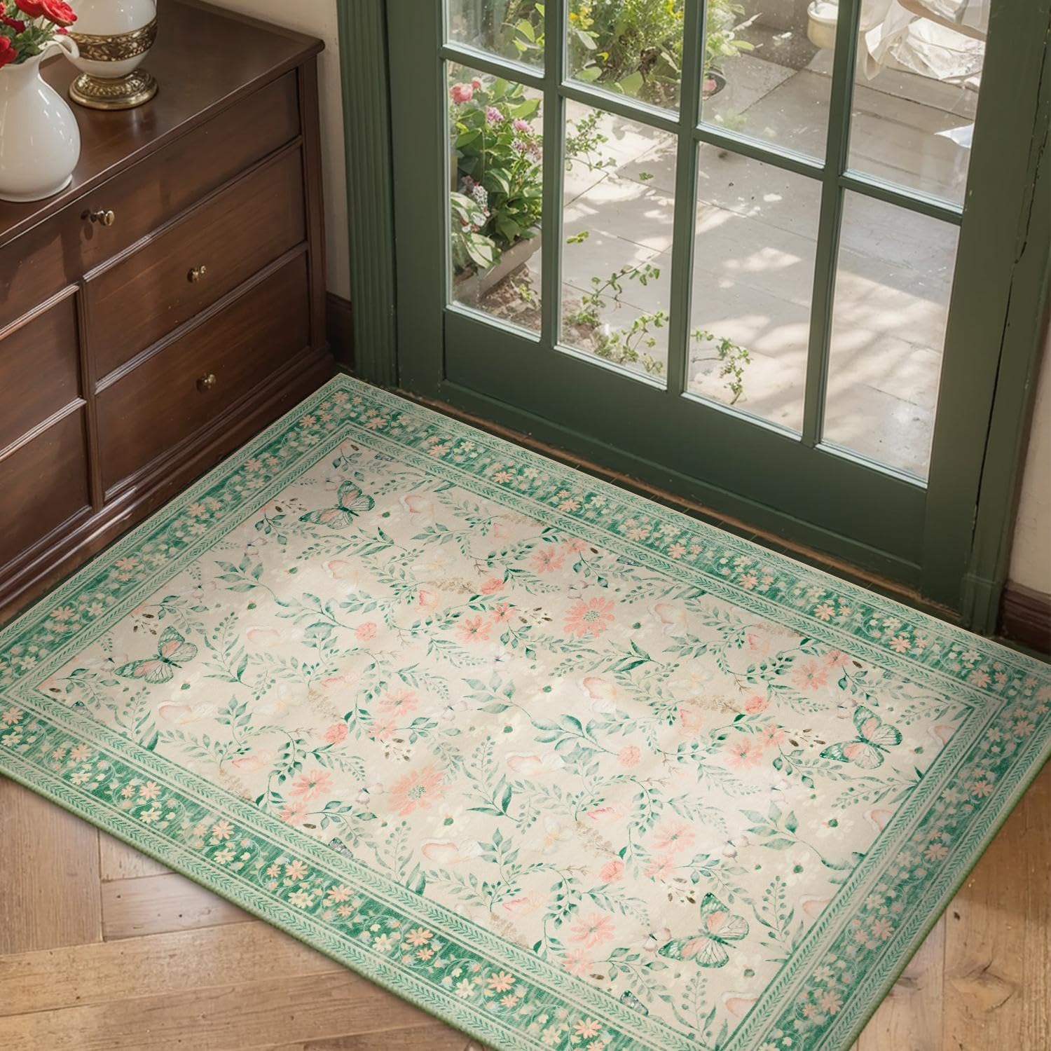 Amazon.com: Rugxara Door Mat Floral Entryway Rug, Washable Samll 2x3 ...