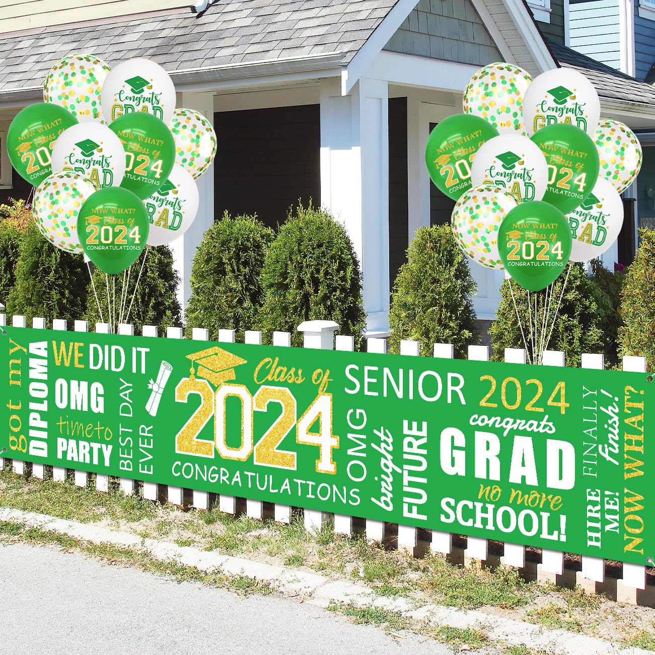 Amazon.com: Green Class of 2024 Banner Graduation Yard Sign Graduation ...