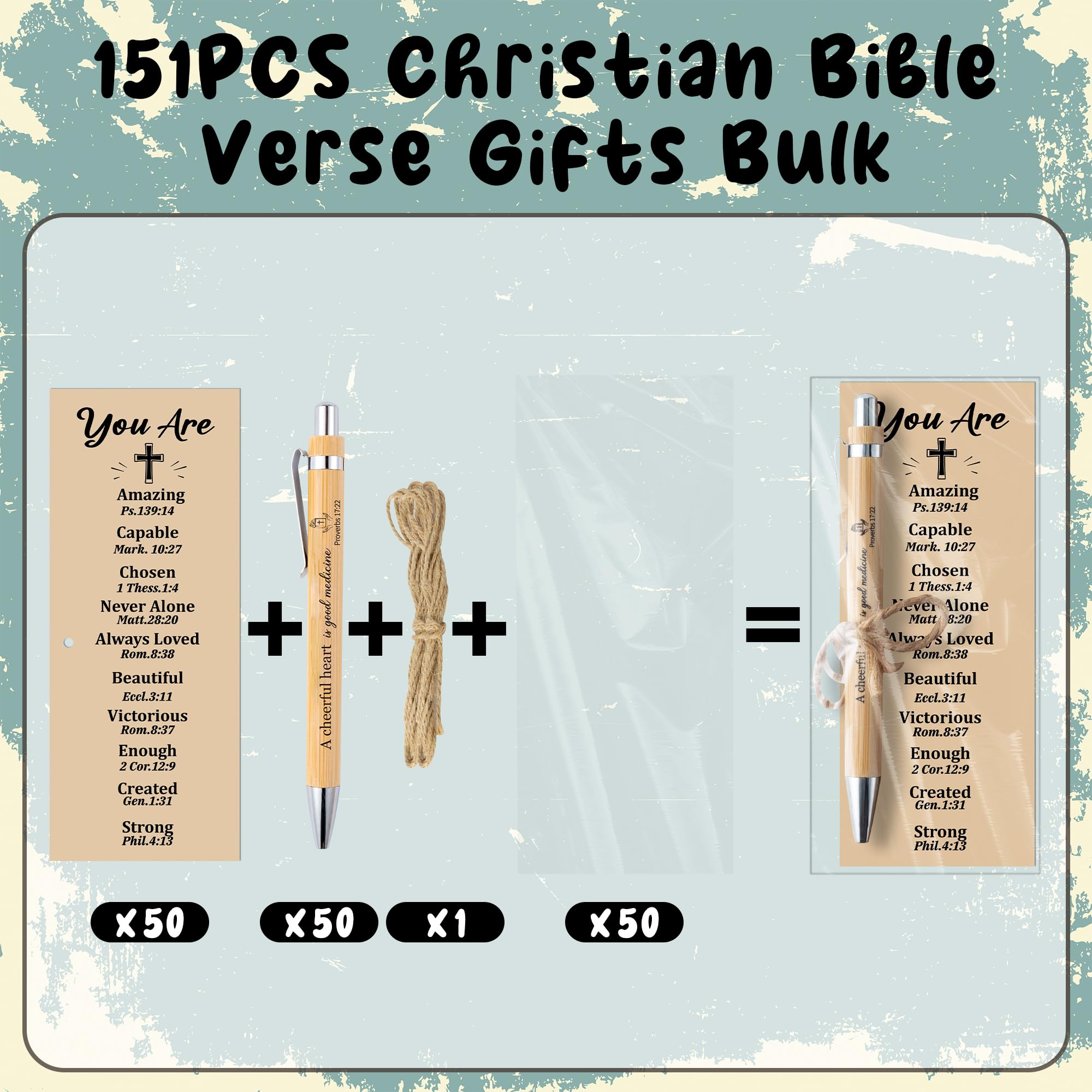 Snapklik.com : Christian Bible Pen Bookmark - 50-Piece Christian Bible ...