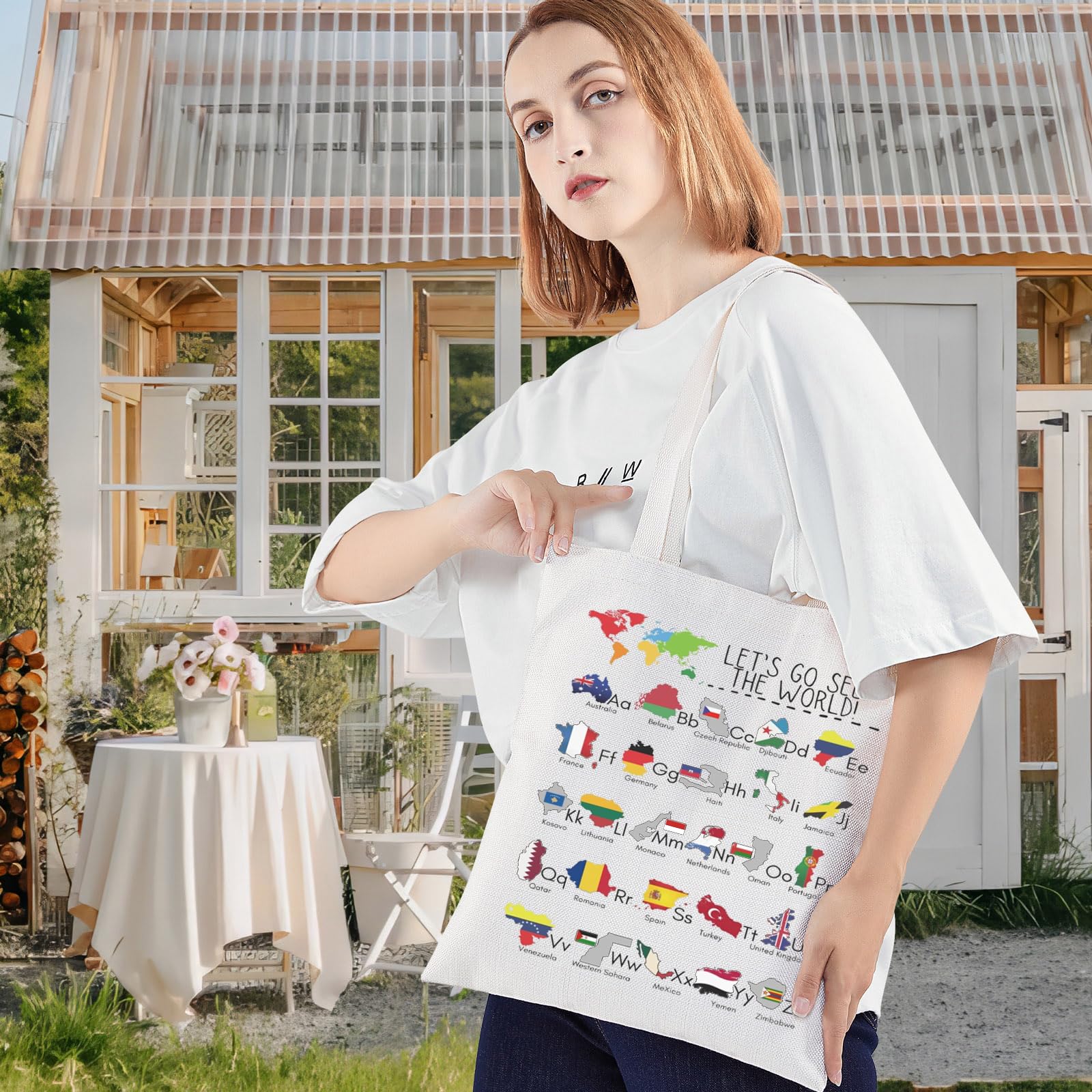 LEVLO Countries Of The World Geography Tote Bag Social Studies Teacher ...
