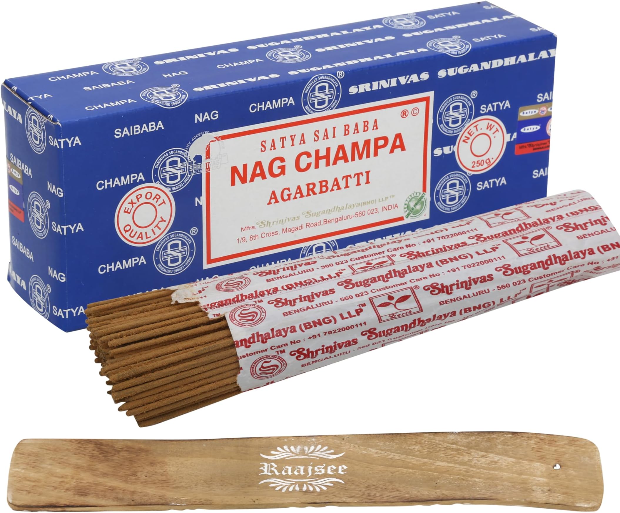 Amazon.com: Satya Sai Baba Satya Nag Champa Incense Sticks 250 Grams ...