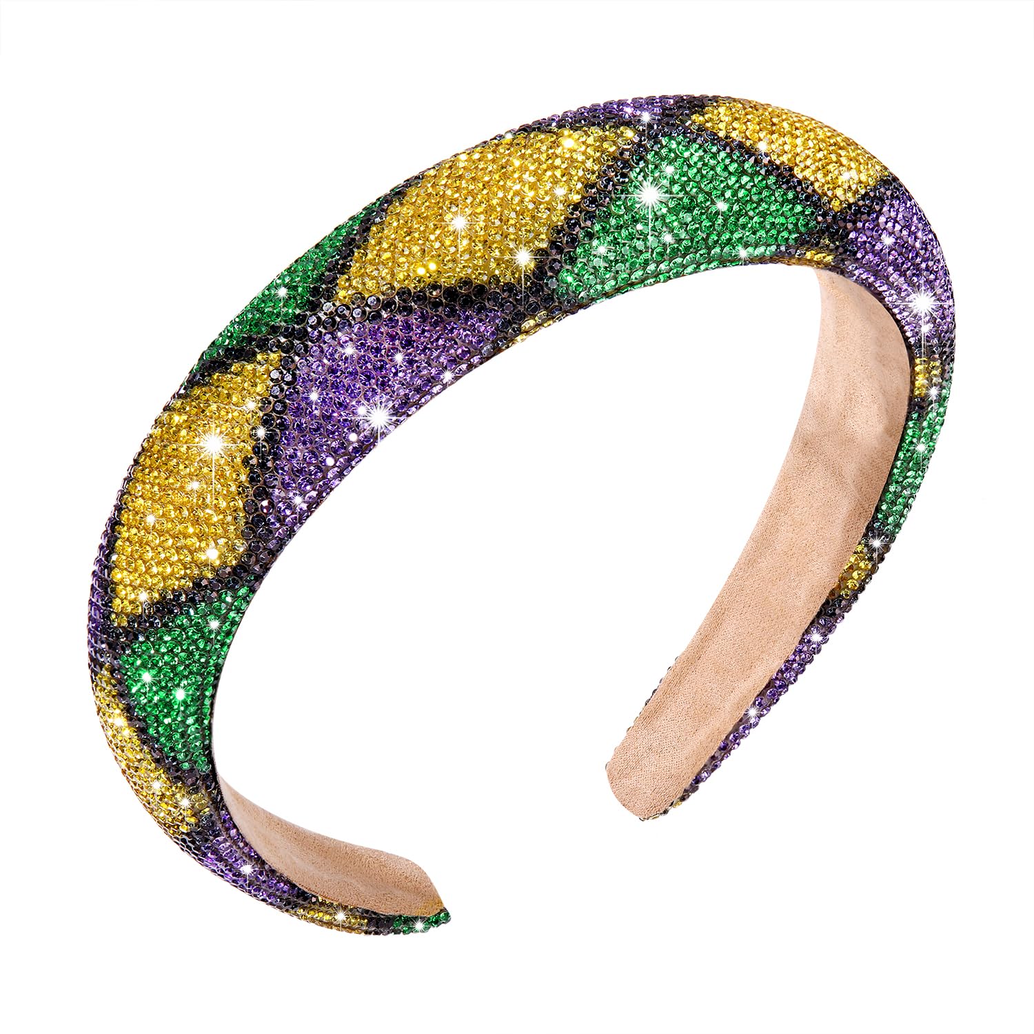 Amazon.com : Mardi Gras Headband for Women Sparkly Rhinestone Jeweled ...