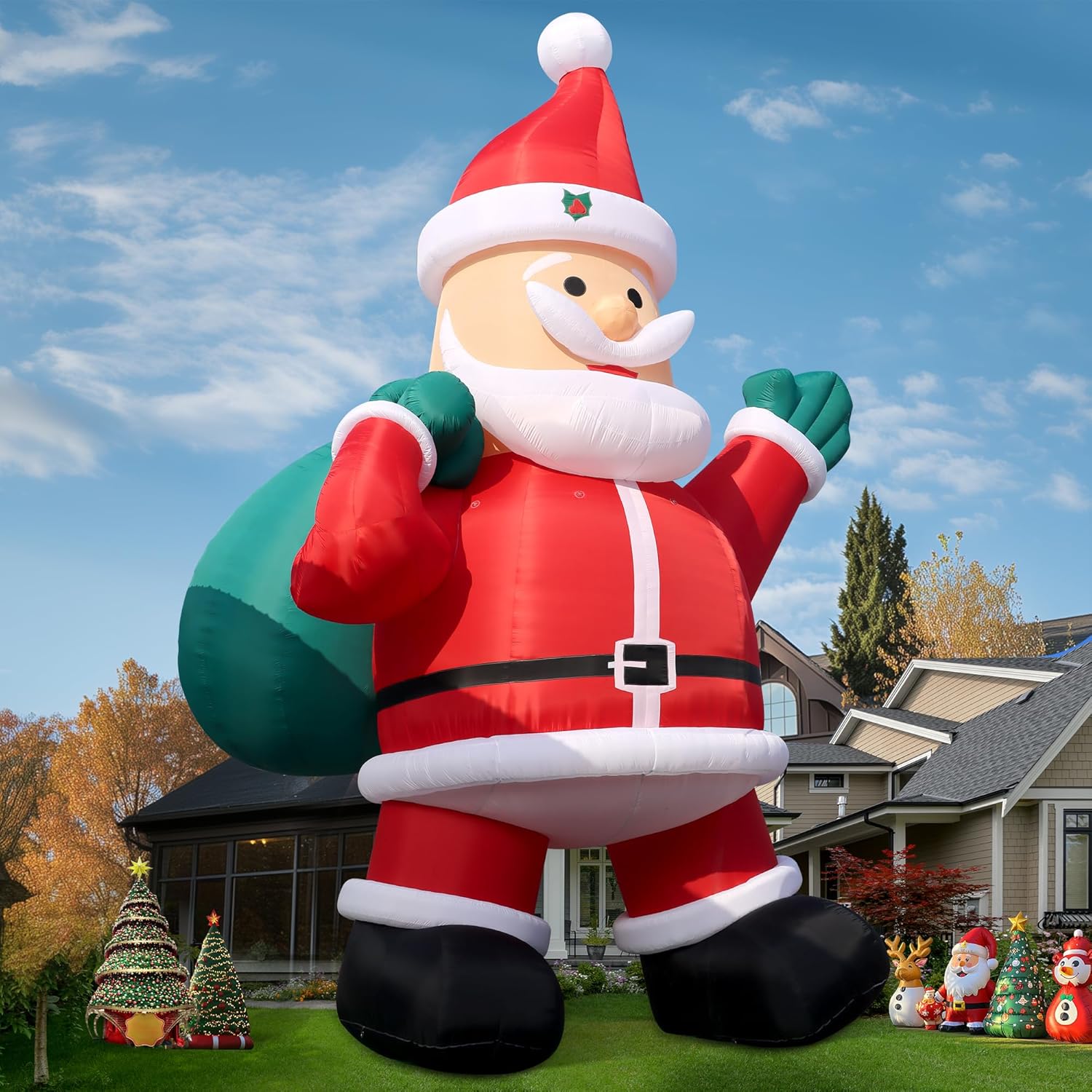 Amazon.com: 40ft Santa Inflatables Outdoor Christmas Decorations, Giant Blow Up Santa Claus with ...