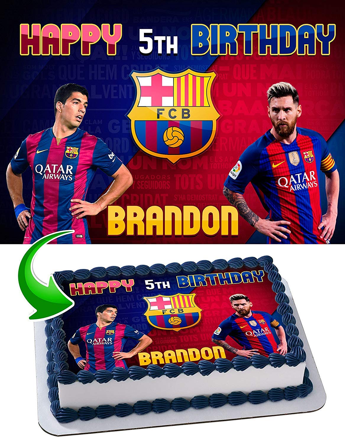 Buy Cakecery FC Barcelona, Lionel Messi, Leo Messi, Luis Suarez Edible ...