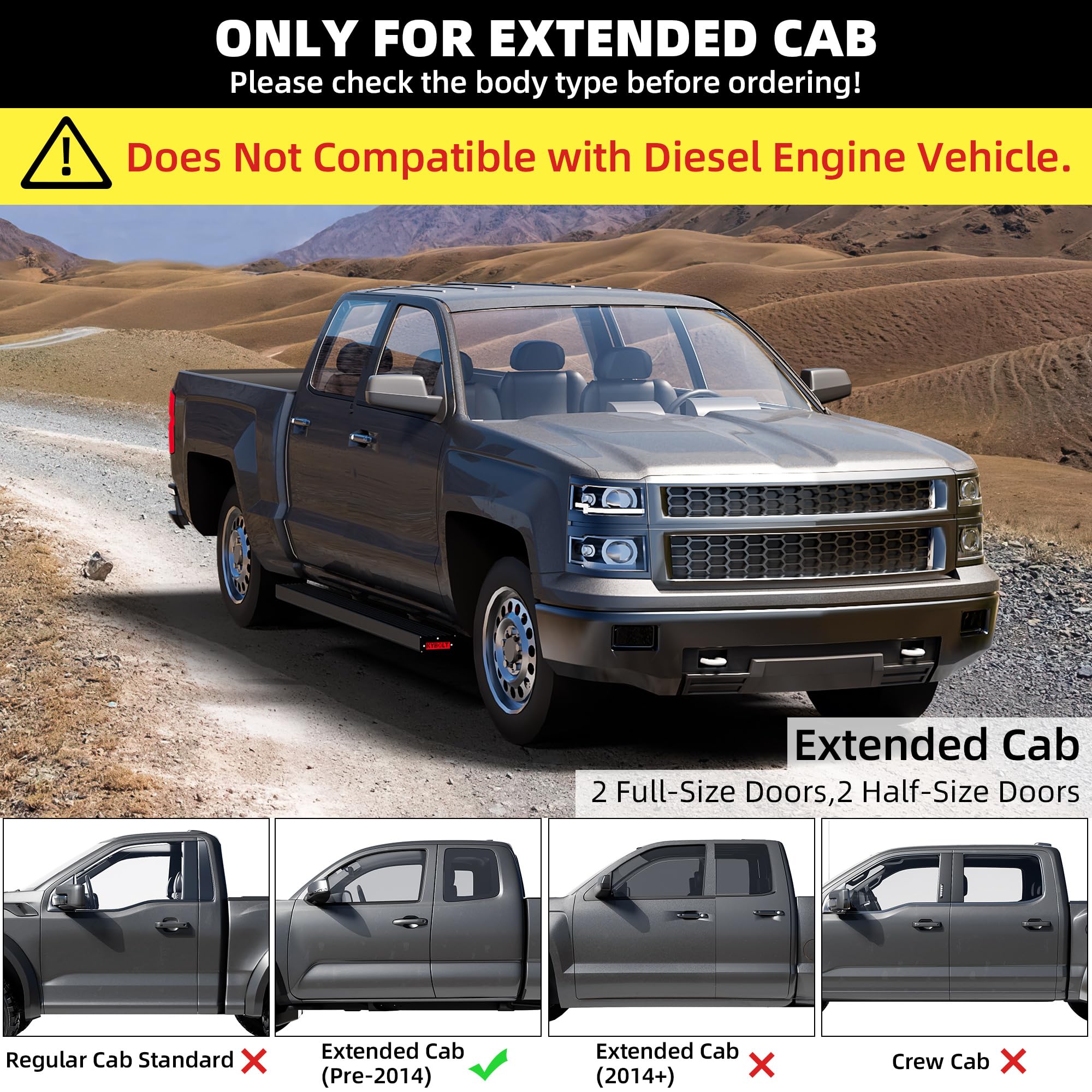 Snapklik.com : KYBOLT Running Boards Compatible