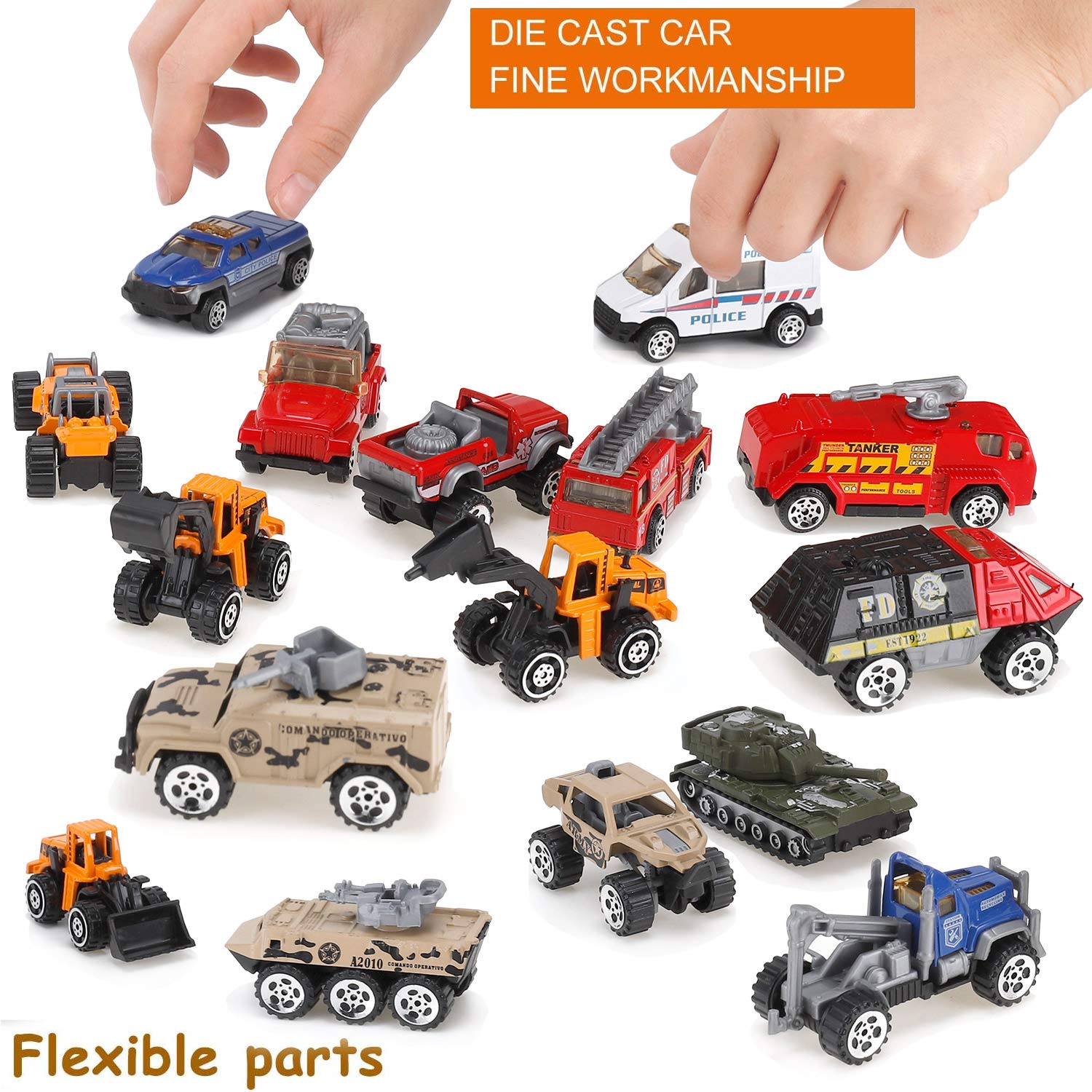 Buy 16 PCS Mini Diecast Metal Assortment Pocket Vehicles Toy Car Gift ...