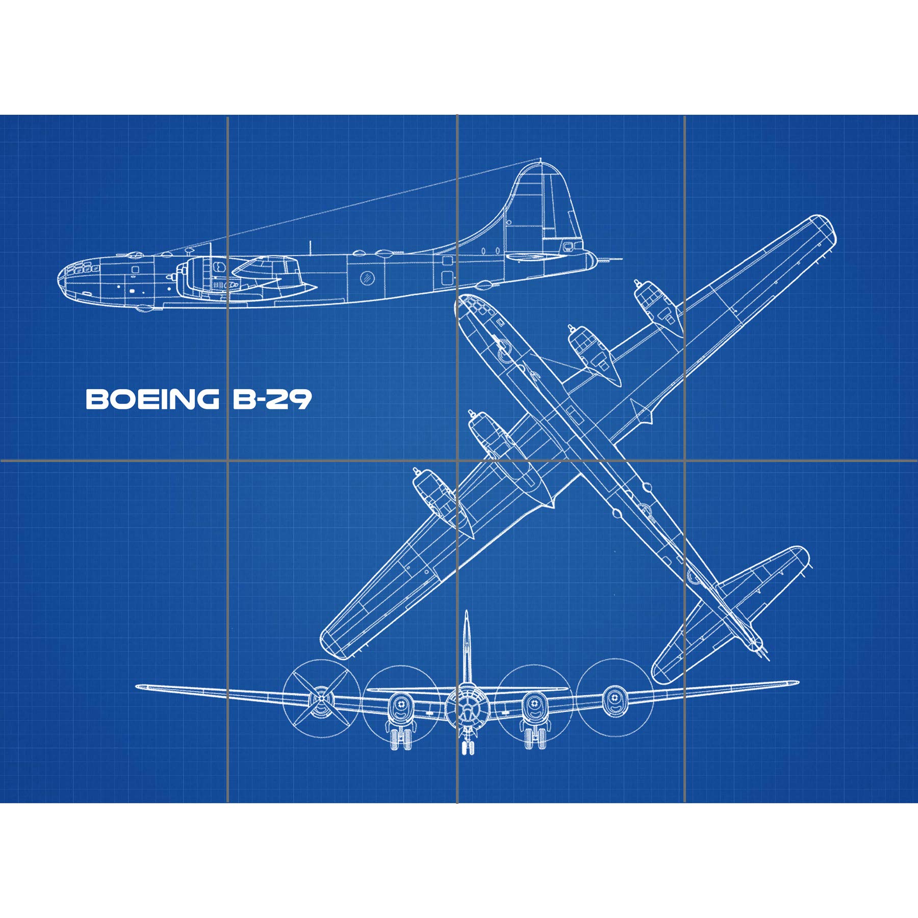 Buy Artery8 Boeing B-29 Superfortress Plane Blueprint Plan XL Giant ...